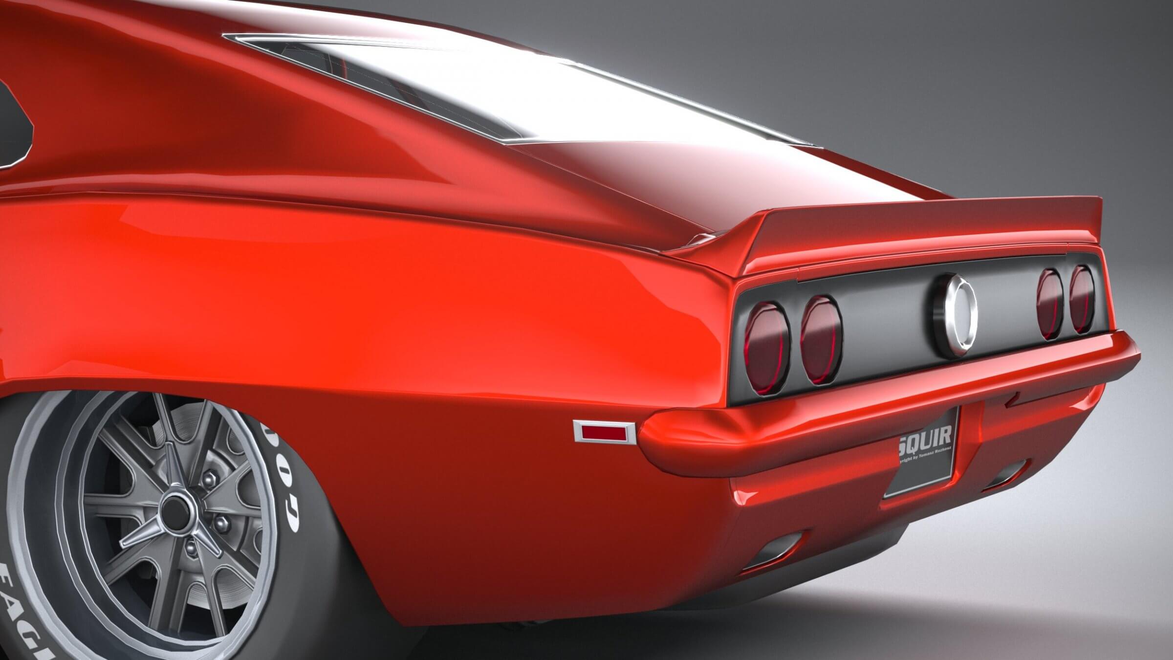 Classic Muscle Car - 3D Model by SQUIR