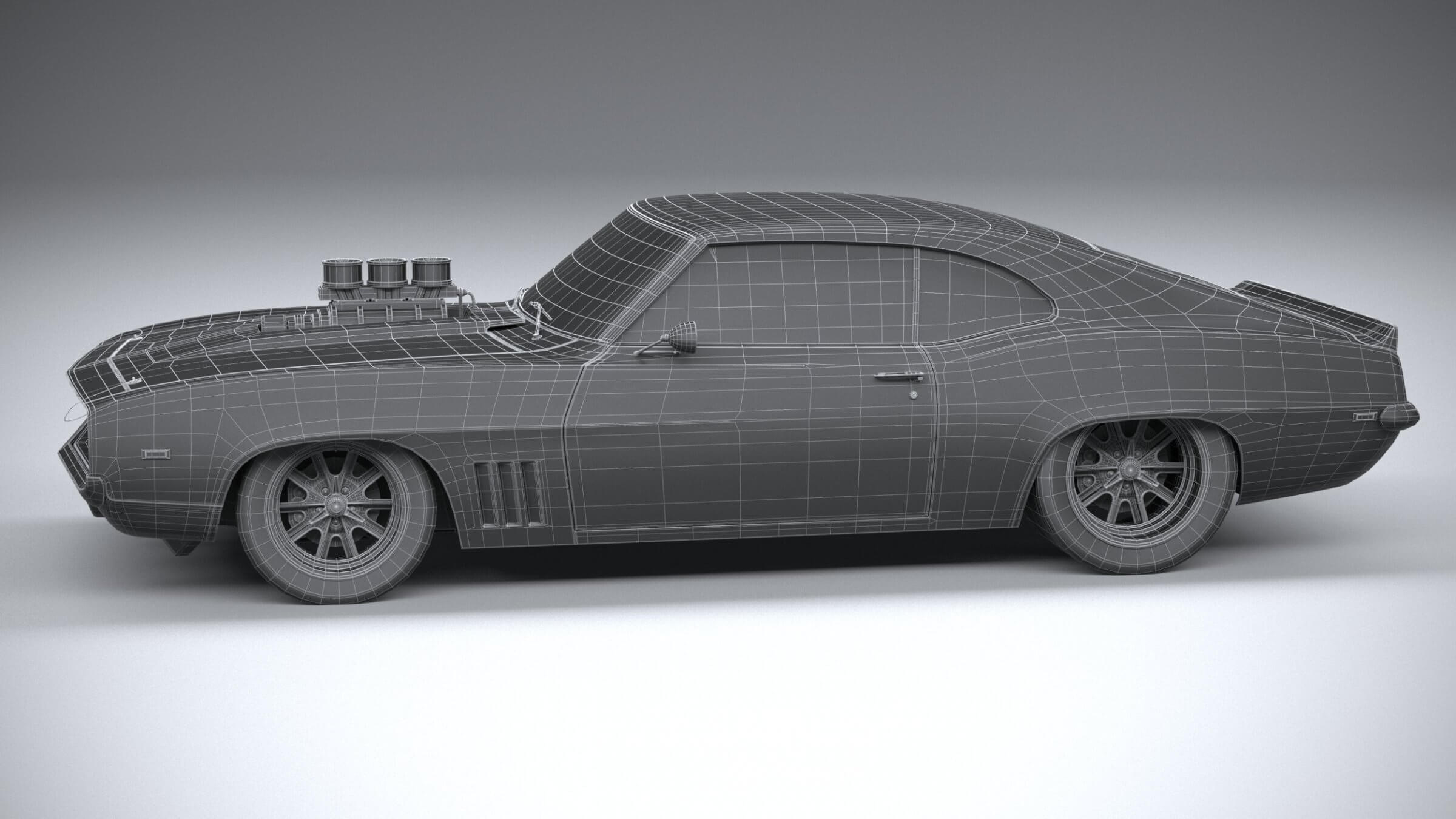 Classic Muscle Car - 3D Model by SQUIR