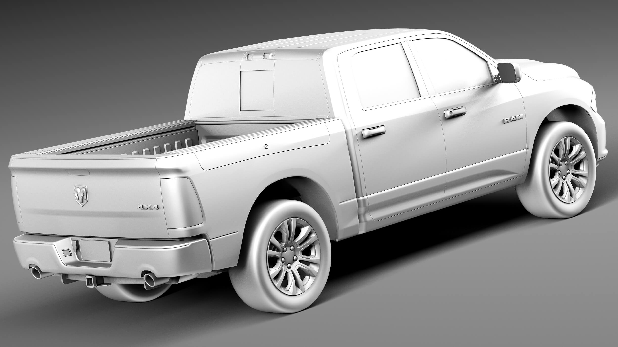 Dodge Ram Crew Cab Sport 2013 - 3D Model by SQUIR