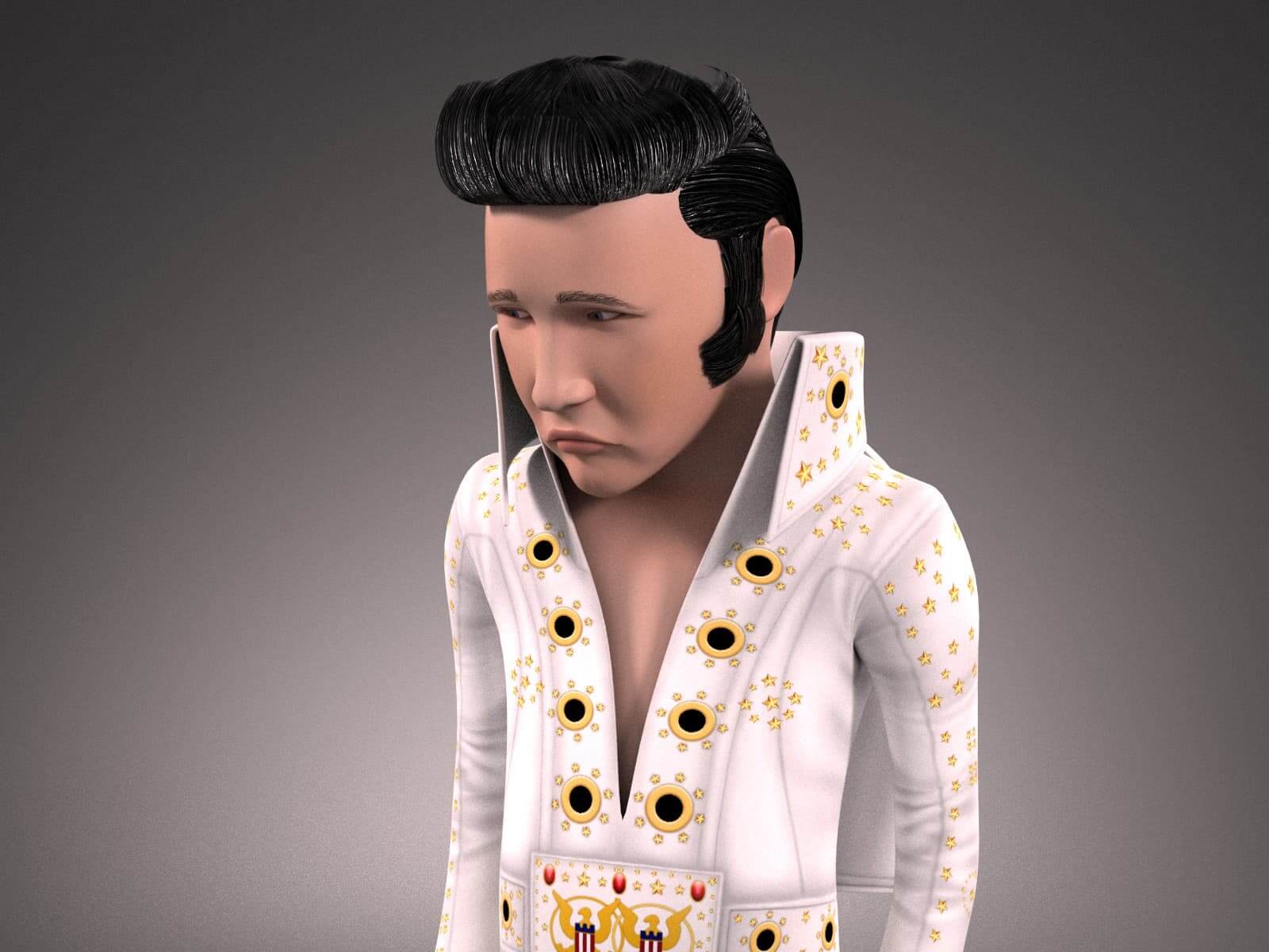 Elvis Presley The King (cartoon) - 3D Model by SQUIR