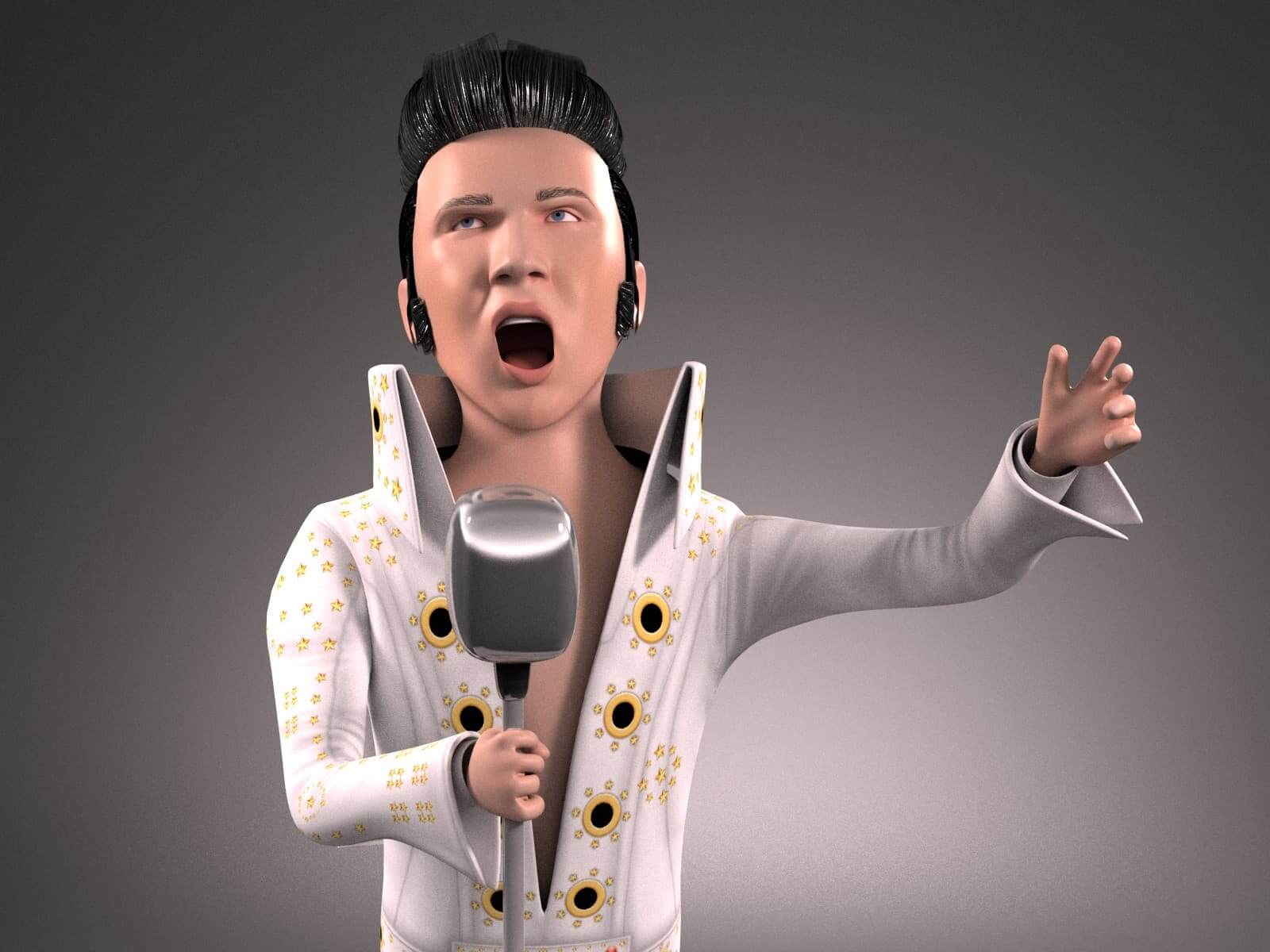 Elvis Presley The King (cartoon) - 3D Model by SQUIR