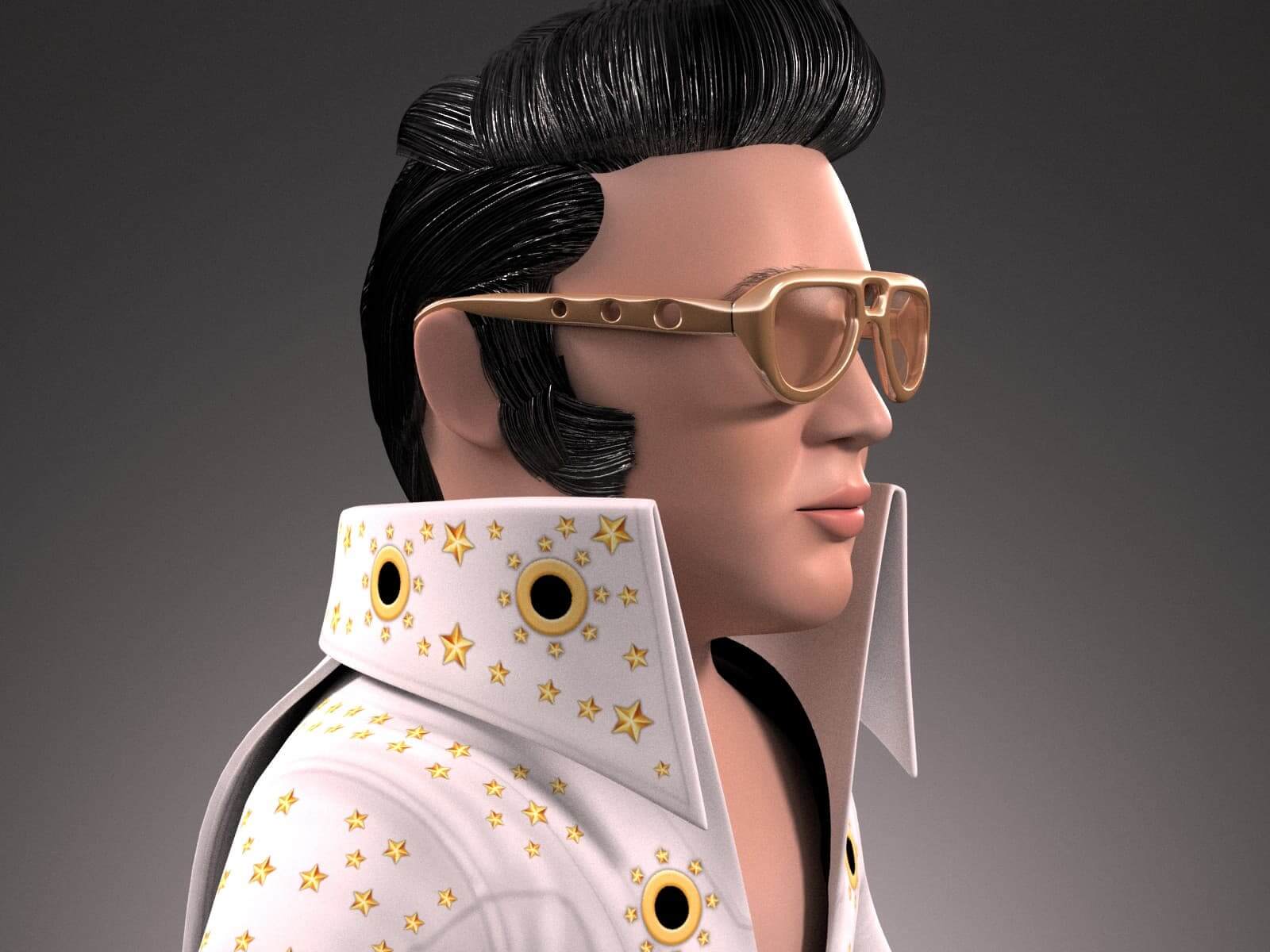 Elvis Presley The King (cartoon) - 3D Model by SQUIR