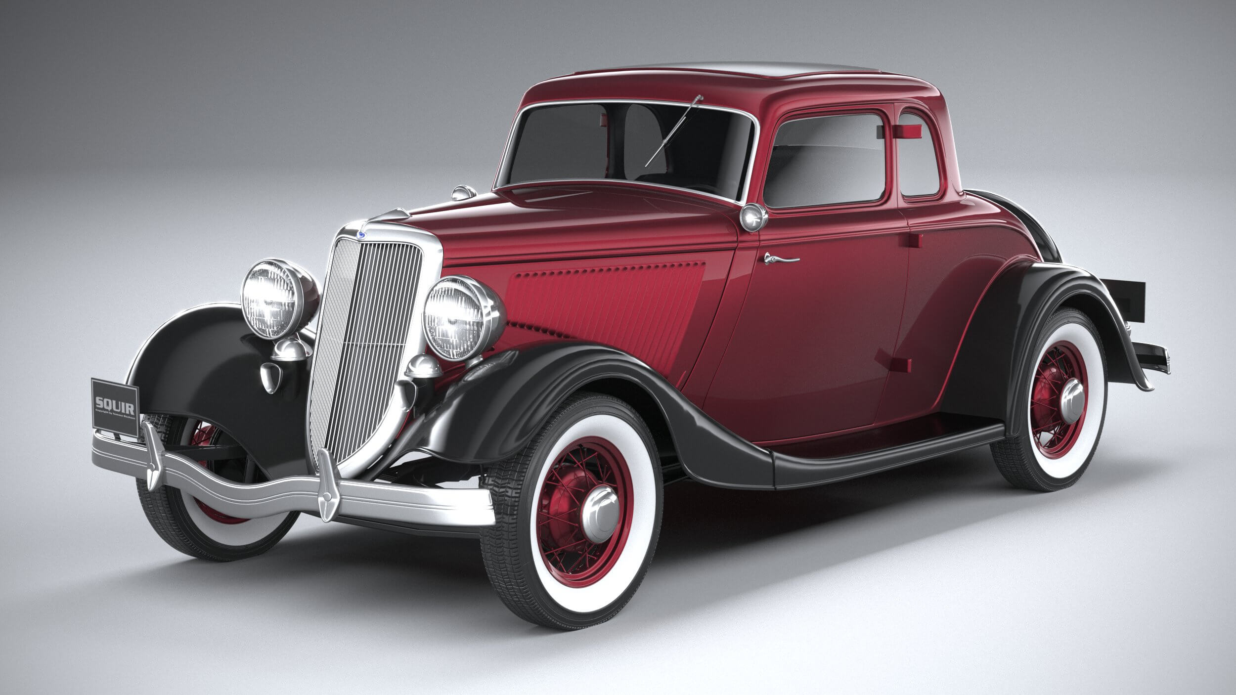 Ford Coupe 1934 5-Window 3D Model by SQUIR