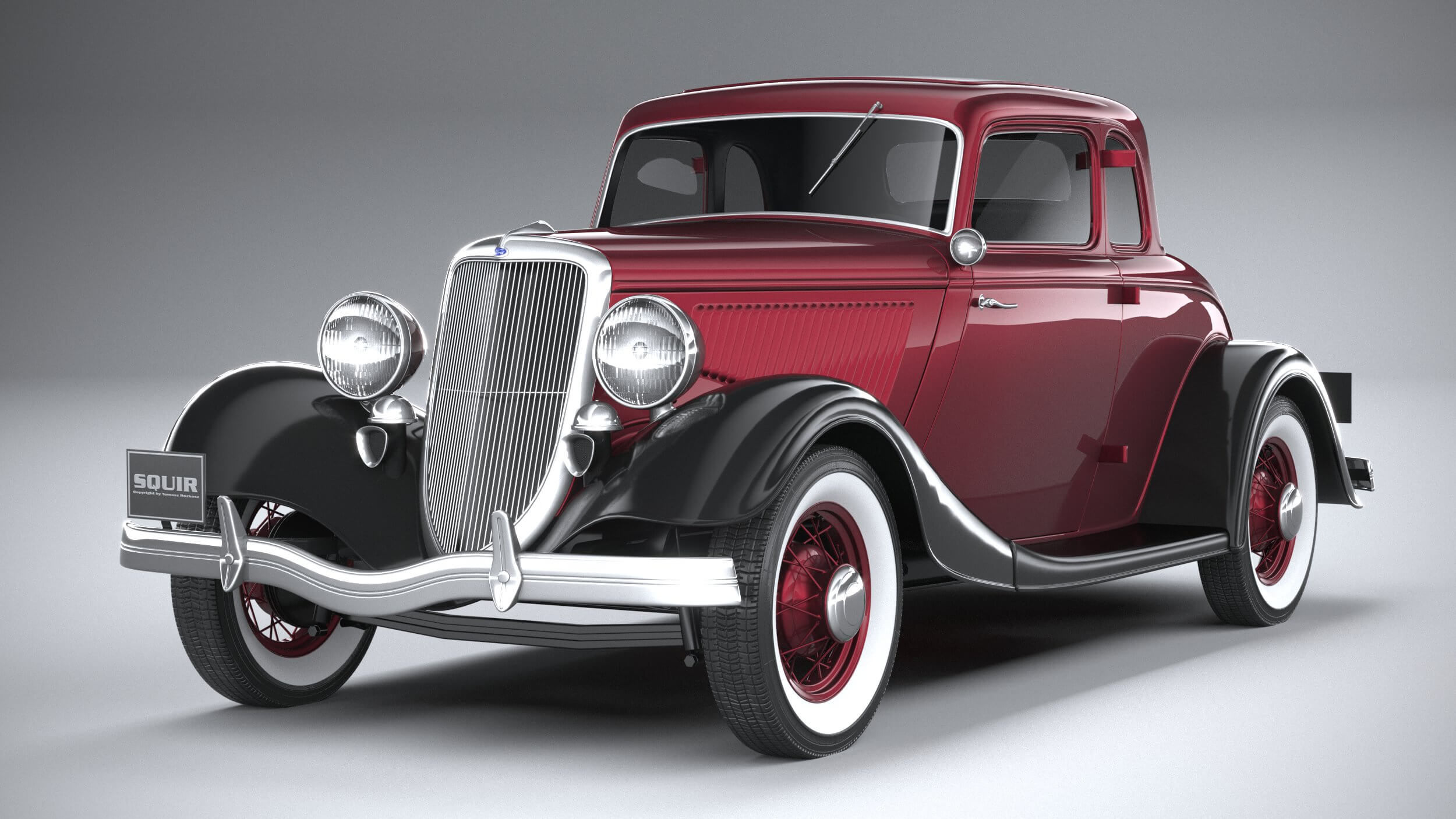Ford Coupe 1934 5-Window 3D Model by SQUIR