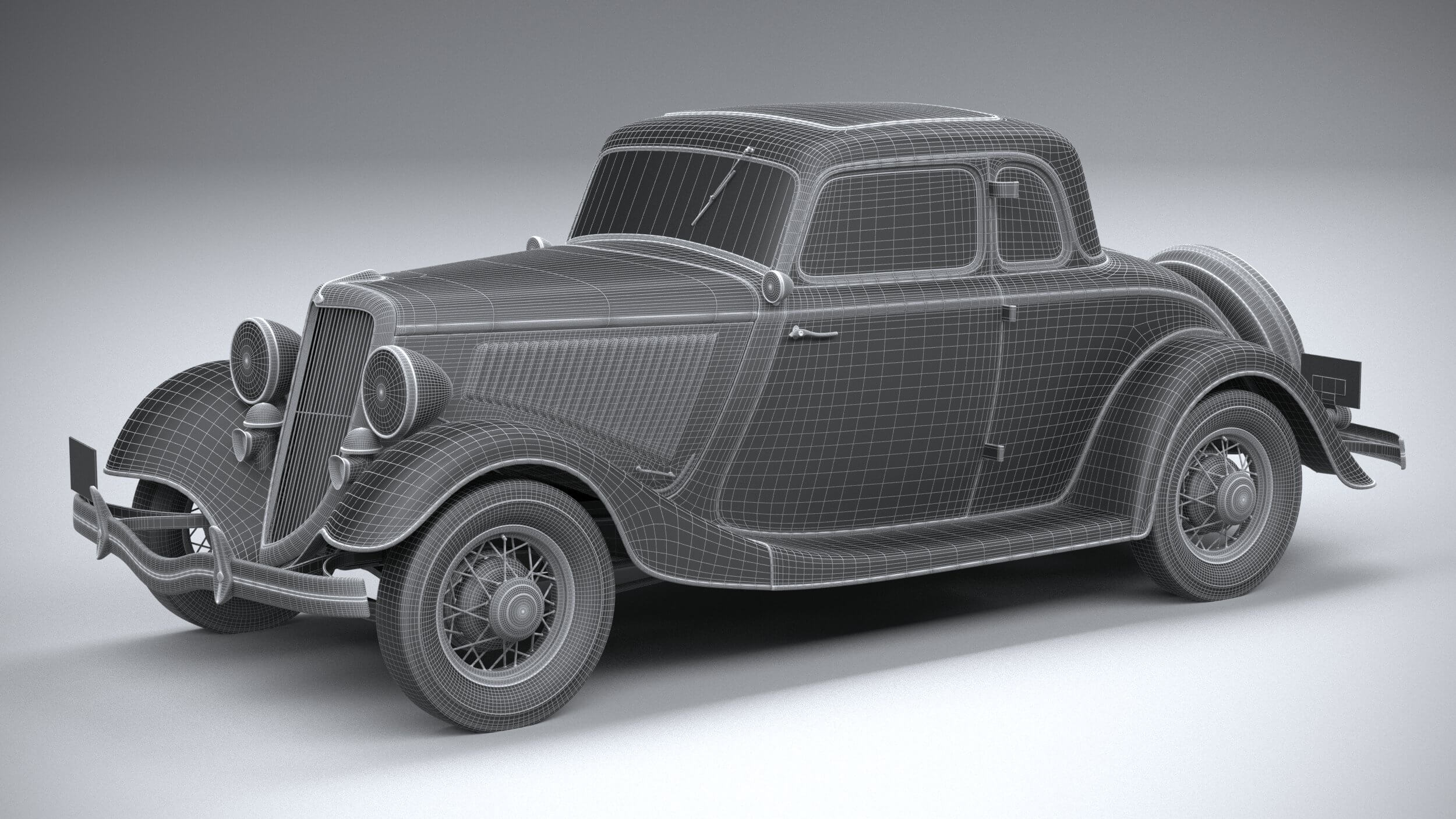 Ford Coupe 1934 5-Window 3D Model by SQUIR