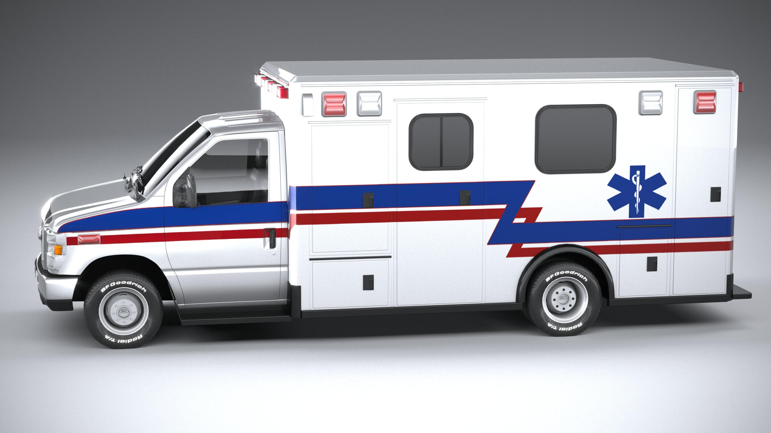 Ford E-450 Ambulance 2011 Low Poly 3D Model by SQUIR