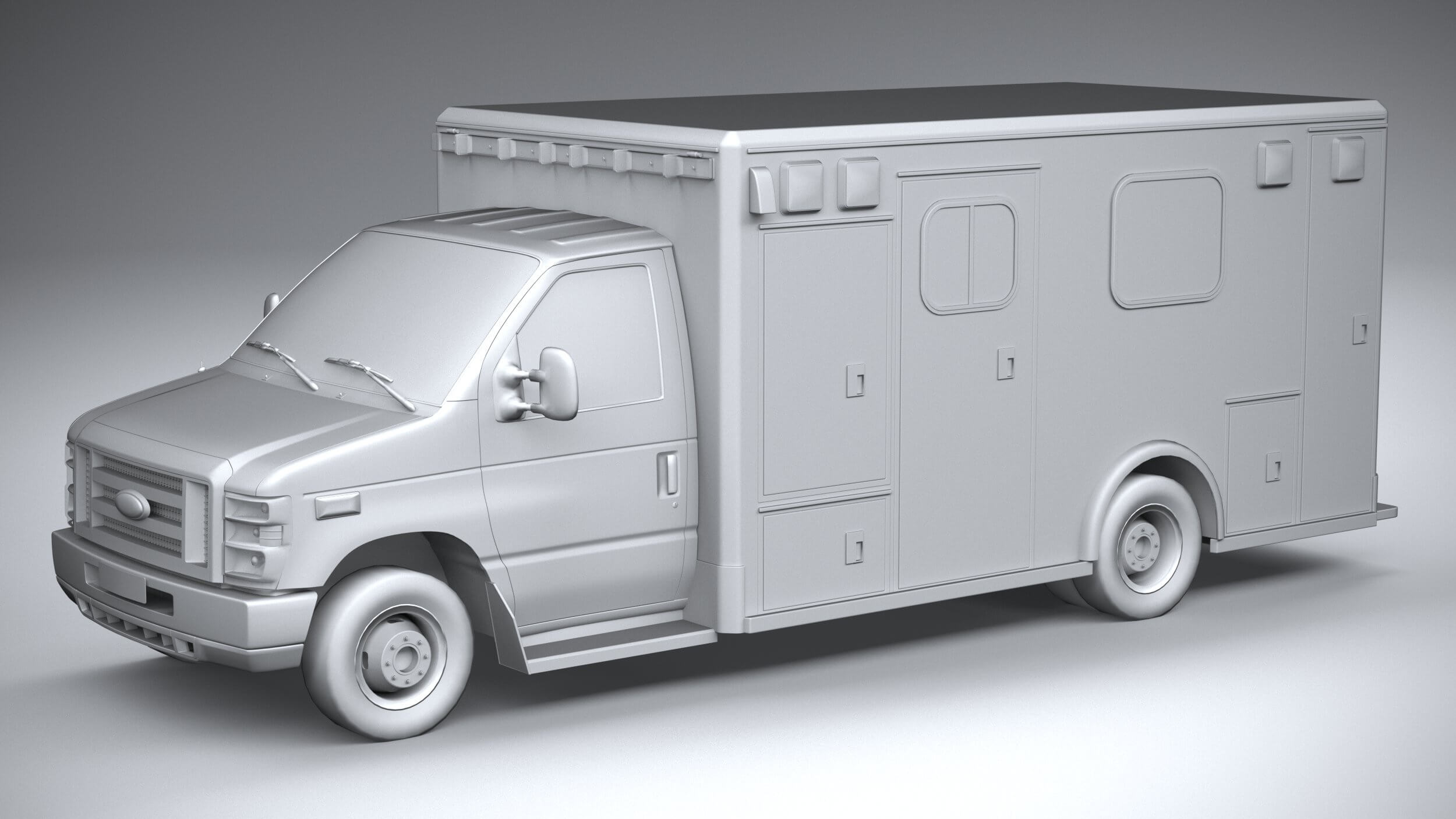Ford E-450 Ambulance 2011 Low Poly 3D Model by SQUIR