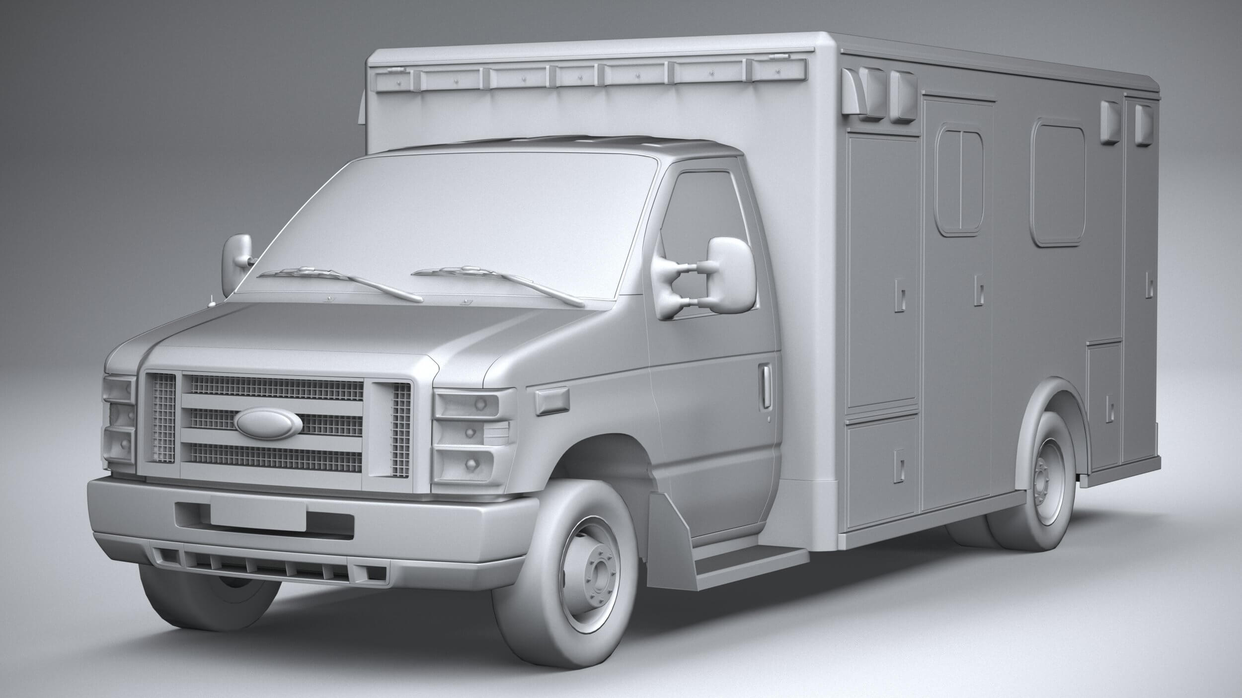 Ford E-450 Ambulance 2011 Low Poly 3D Model by SQUIR