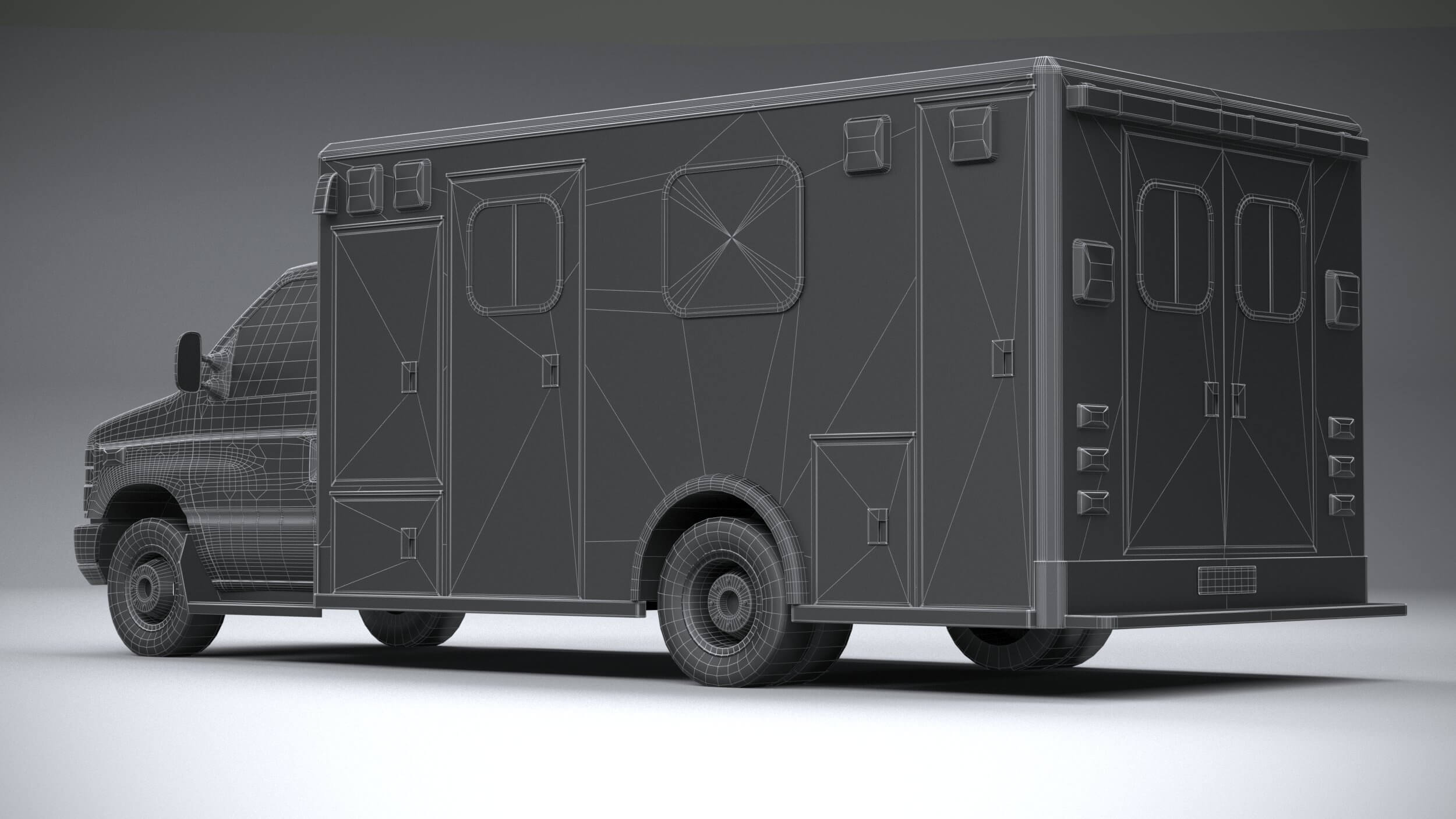 Ford E-450 Ambulance 2011 Low Poly 3D Model by SQUIR