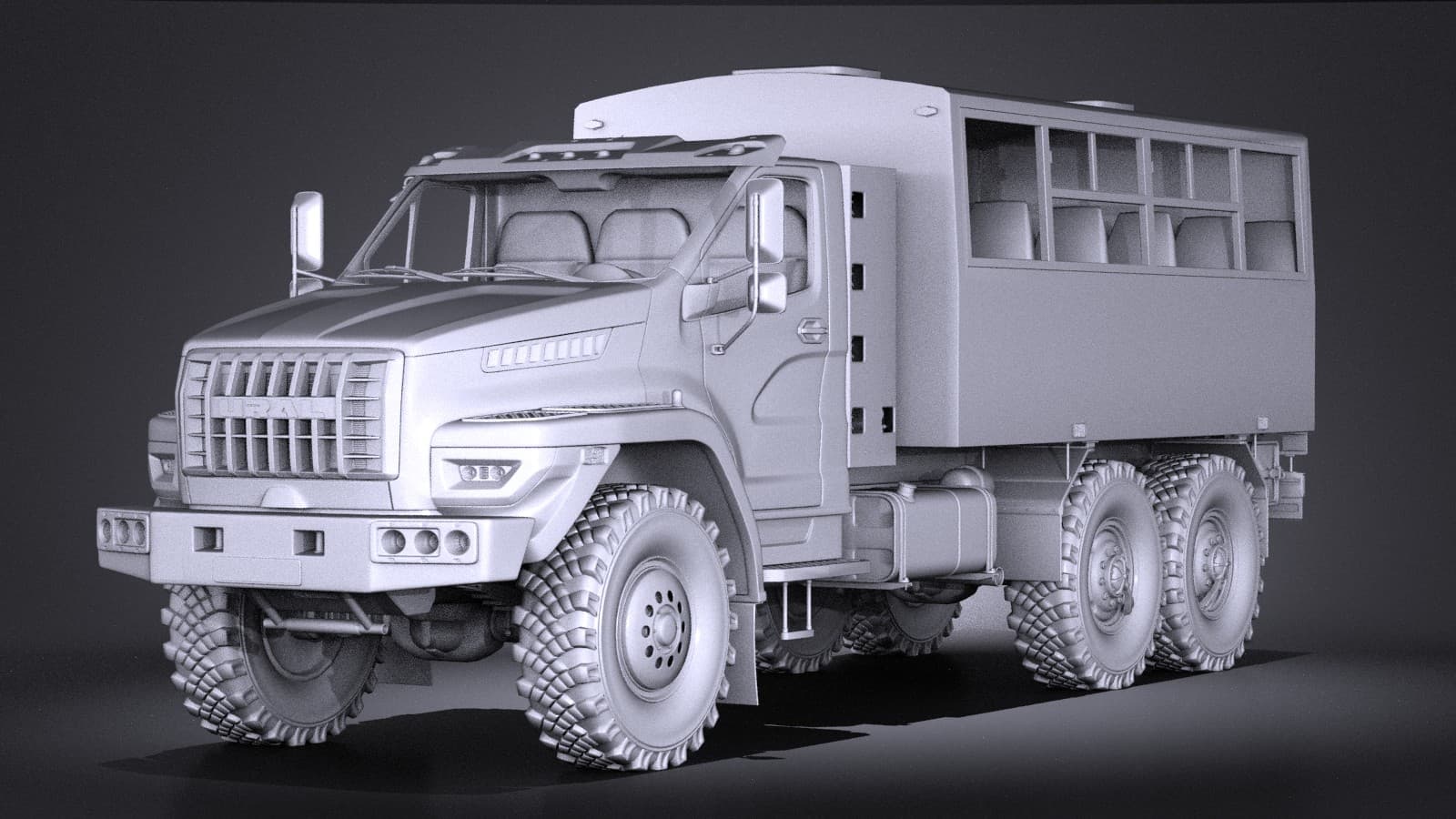 GAZ Ural Next 2015 Rotational Bus - 3D Model by SQUIR