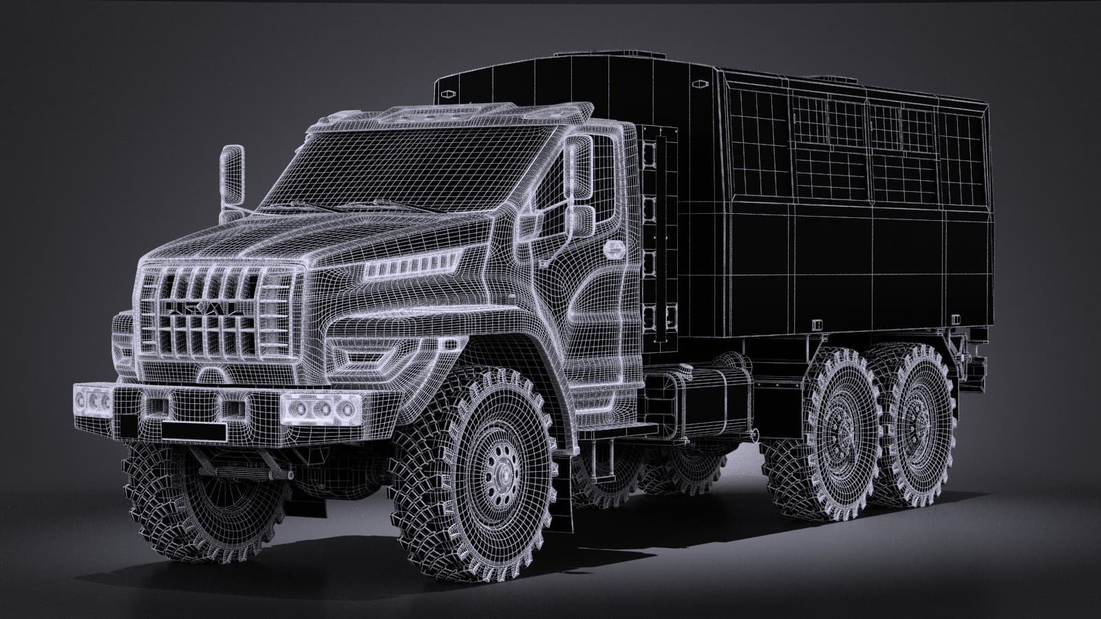 GAZ Ural Next 2015 Rotational Bus - 3D Model by SQUIR