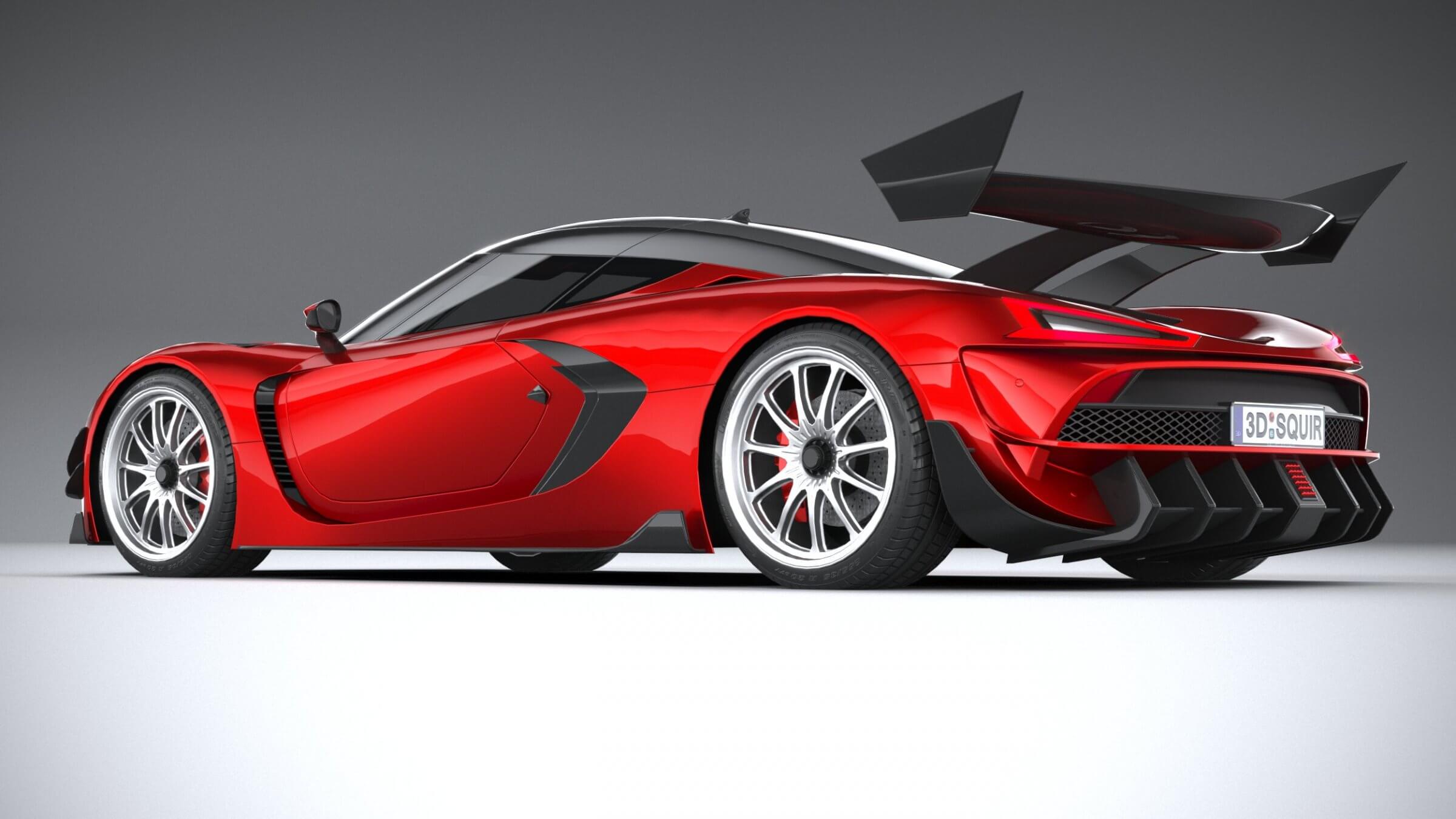 Generic Hypercar 2022 Low Poly - 3D Model by SQUIR