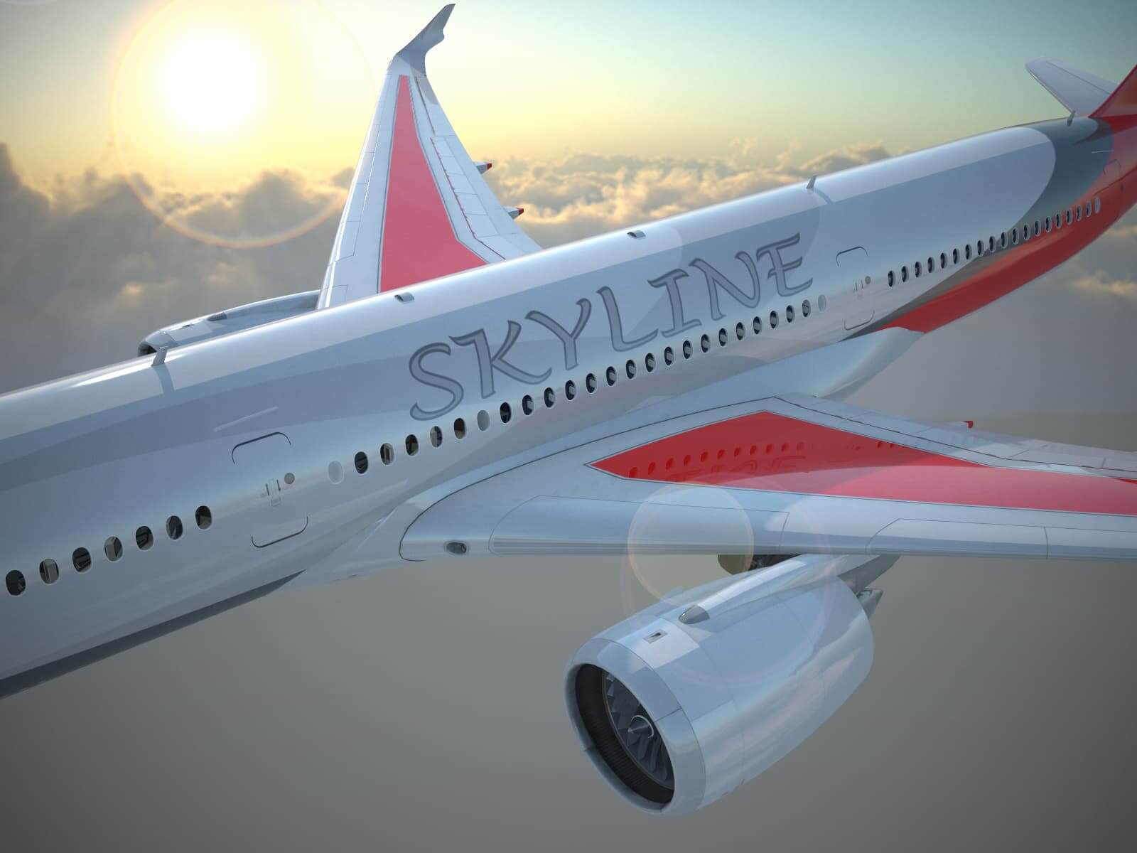 Generic Jet Airliner - 3D Model by SQUIR