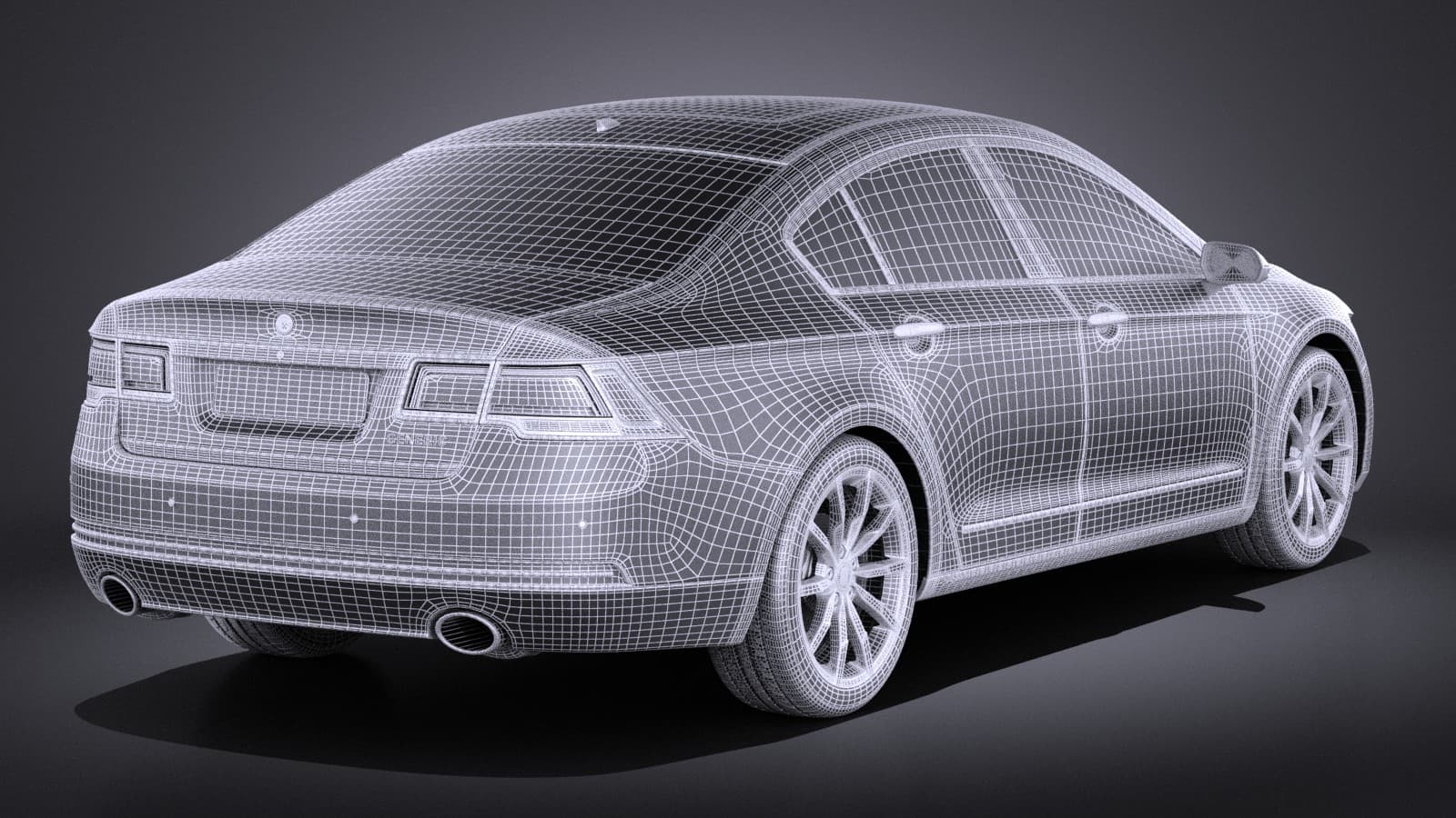 Generic Luxury Sedan 2016 (V-Ray) 3D Model by SQUIR