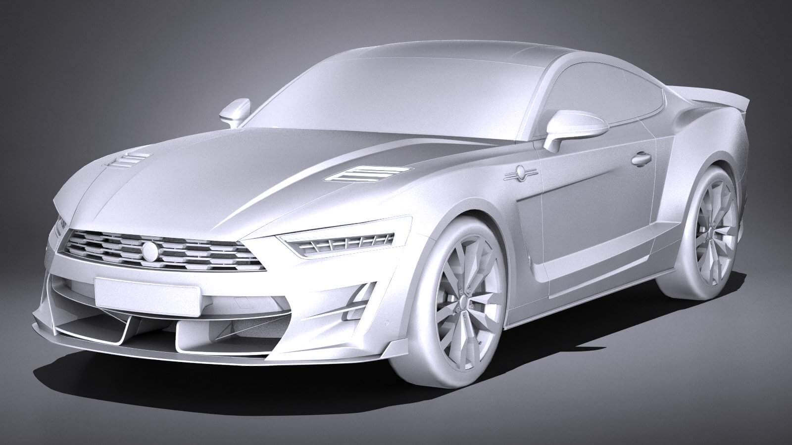 Generic Muscle Car V2 2018 - 3D Model by SQUIR