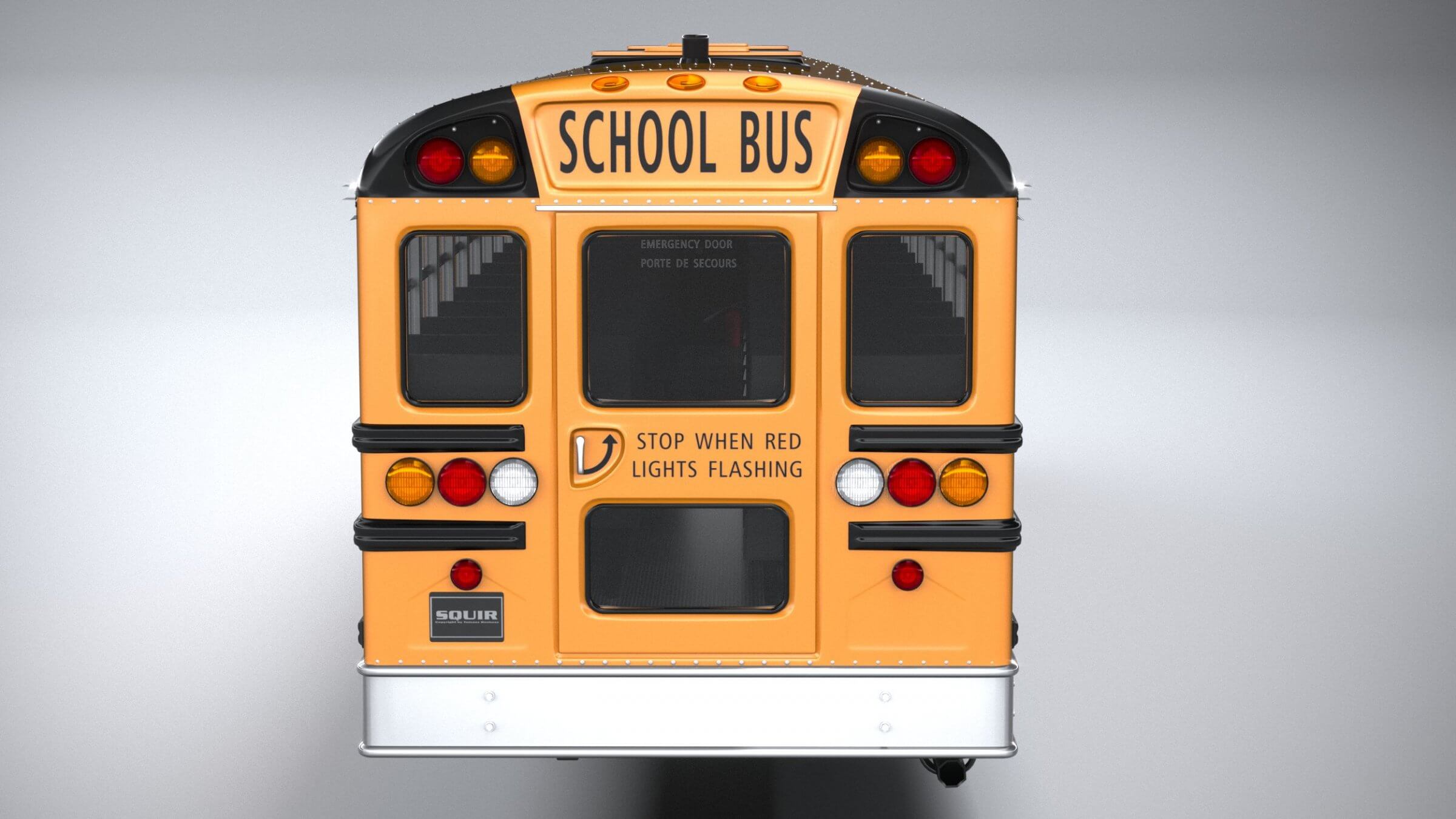 Generic School Bus 1980 - 3D Model by SQUIR