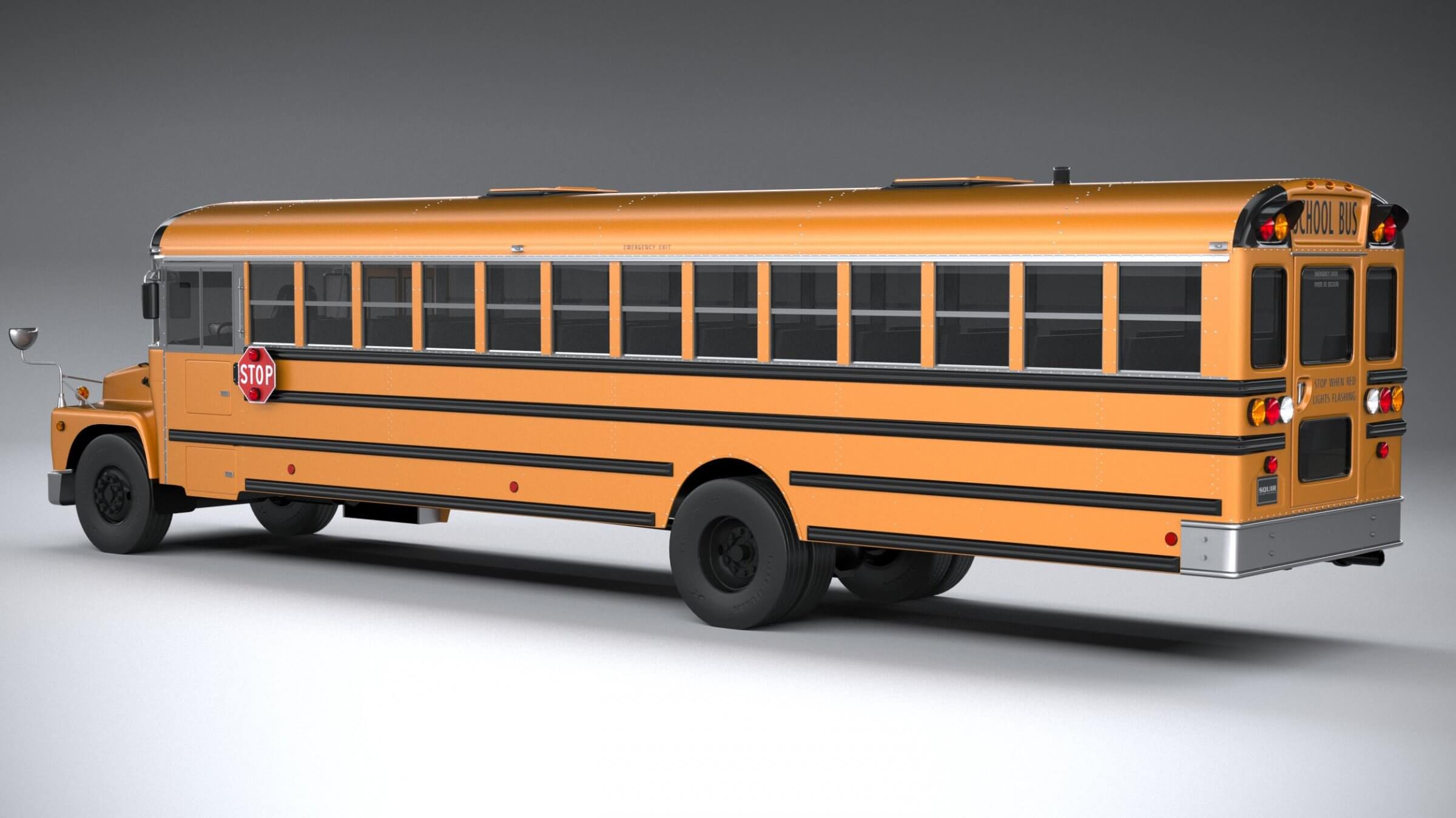 Generic School Bus 1980 - 3D Model by SQUIR