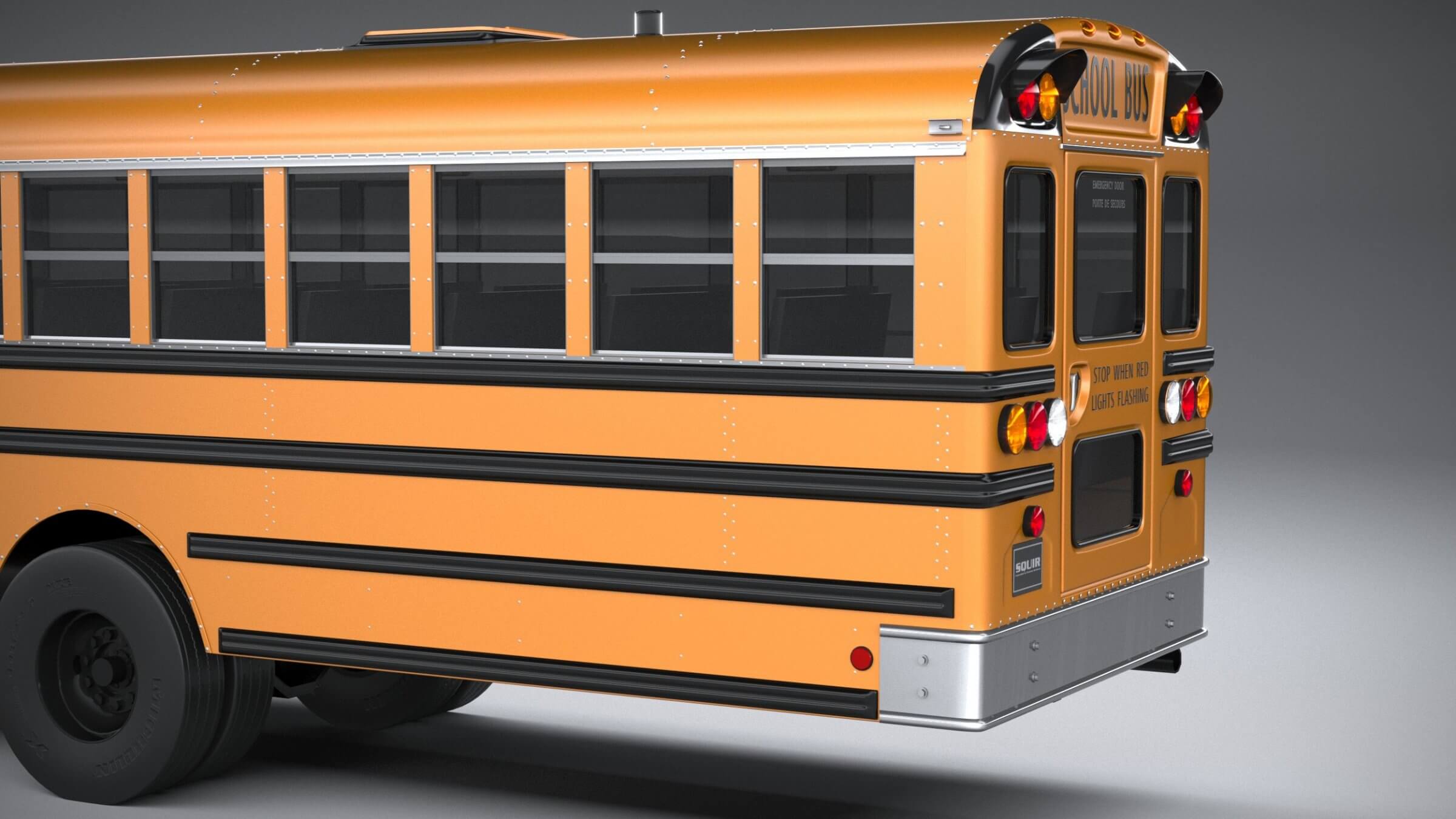 Generic School Bus 1980 - 3D Model by SQUIR
