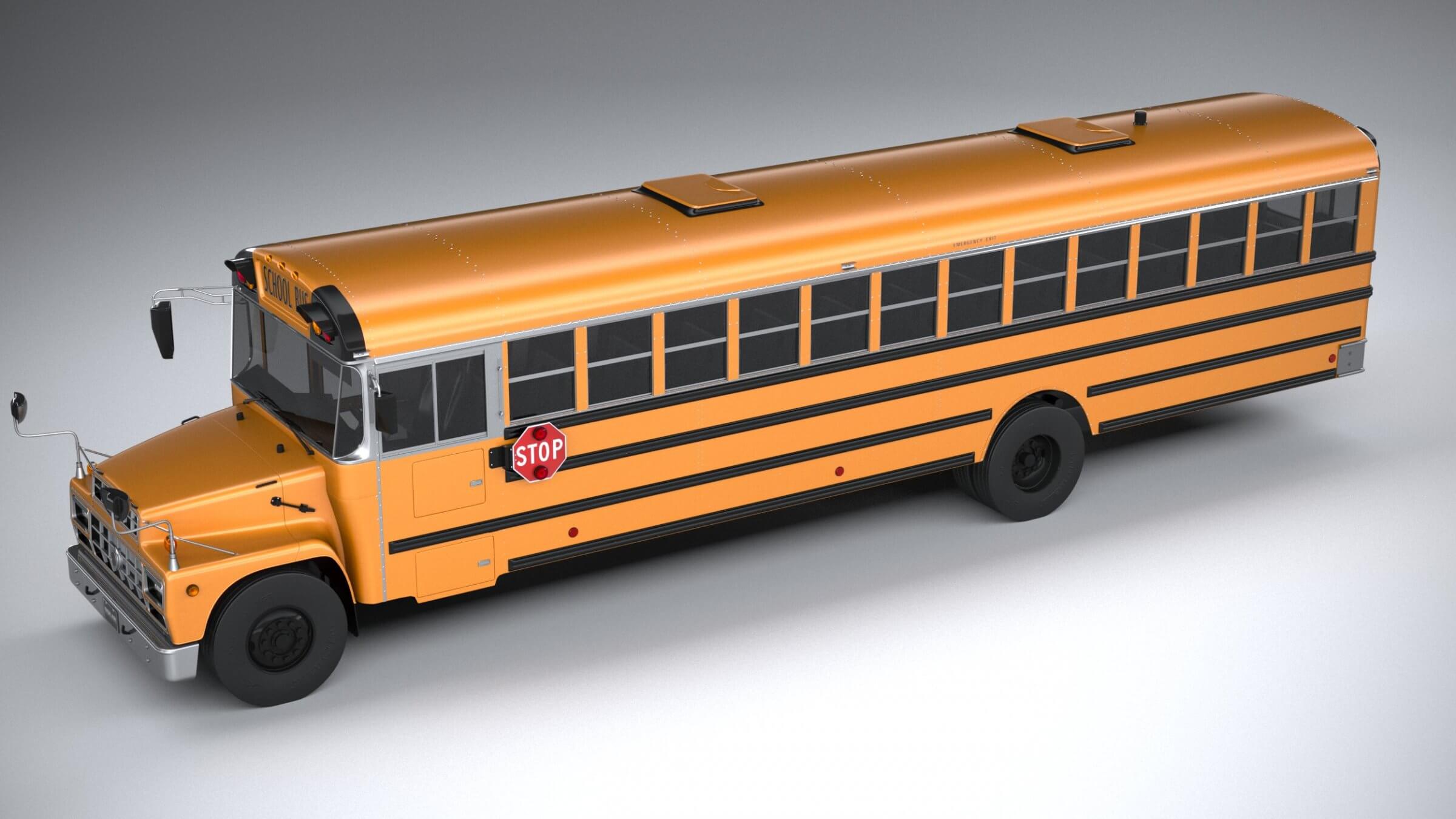 Generic School Bus 1980 - 3D Model by SQUIR