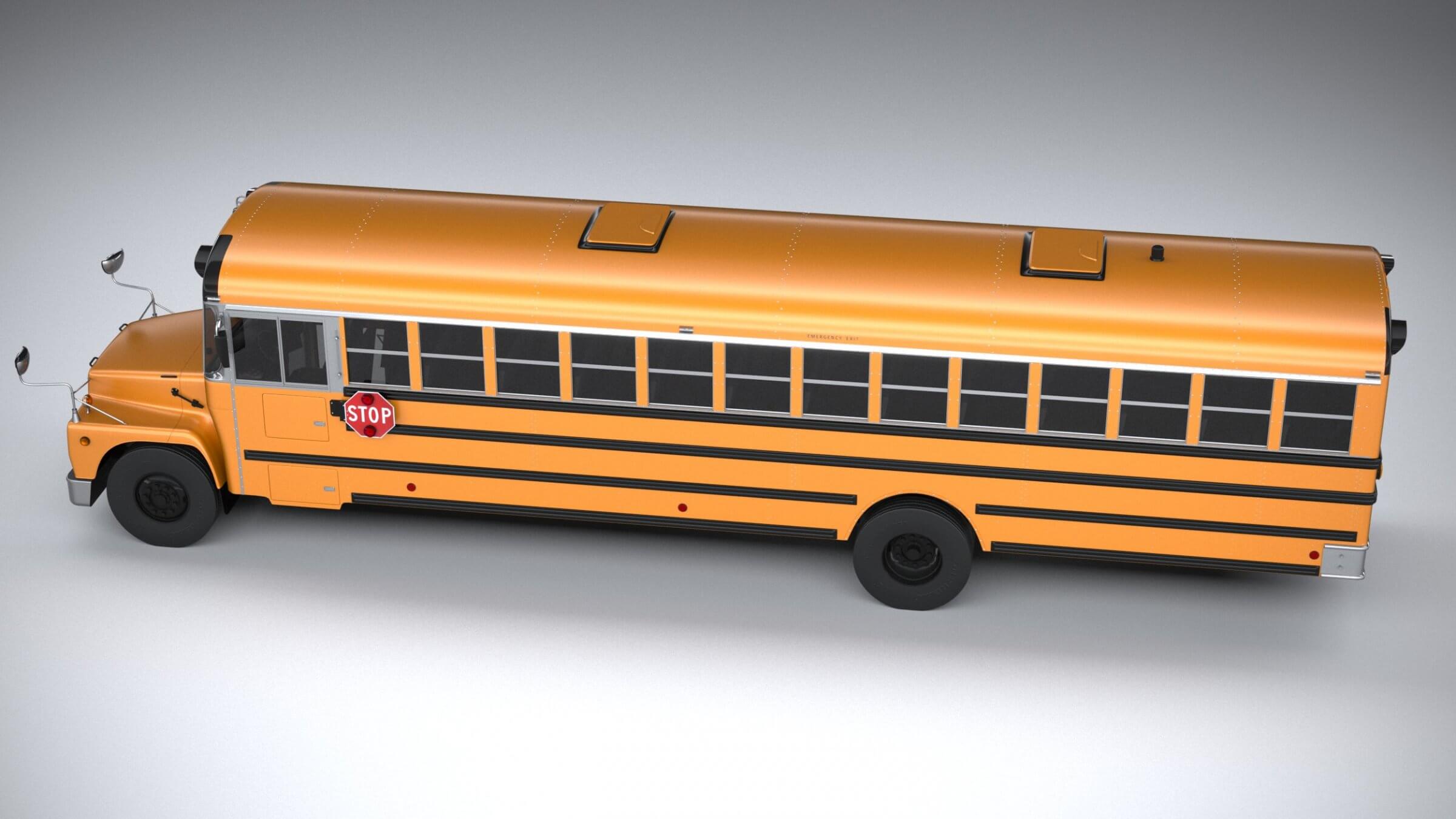 Generic School Bus 1980 - 3D Model by SQUIR