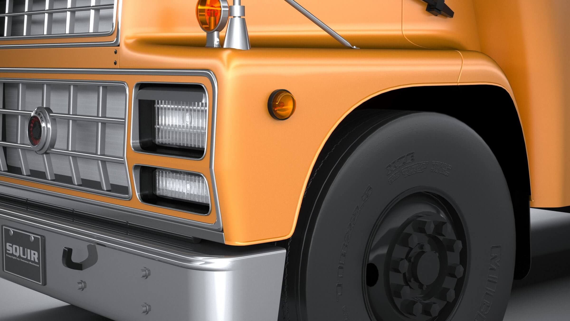 Generic School Bus 1980 - 3D Model by SQUIR