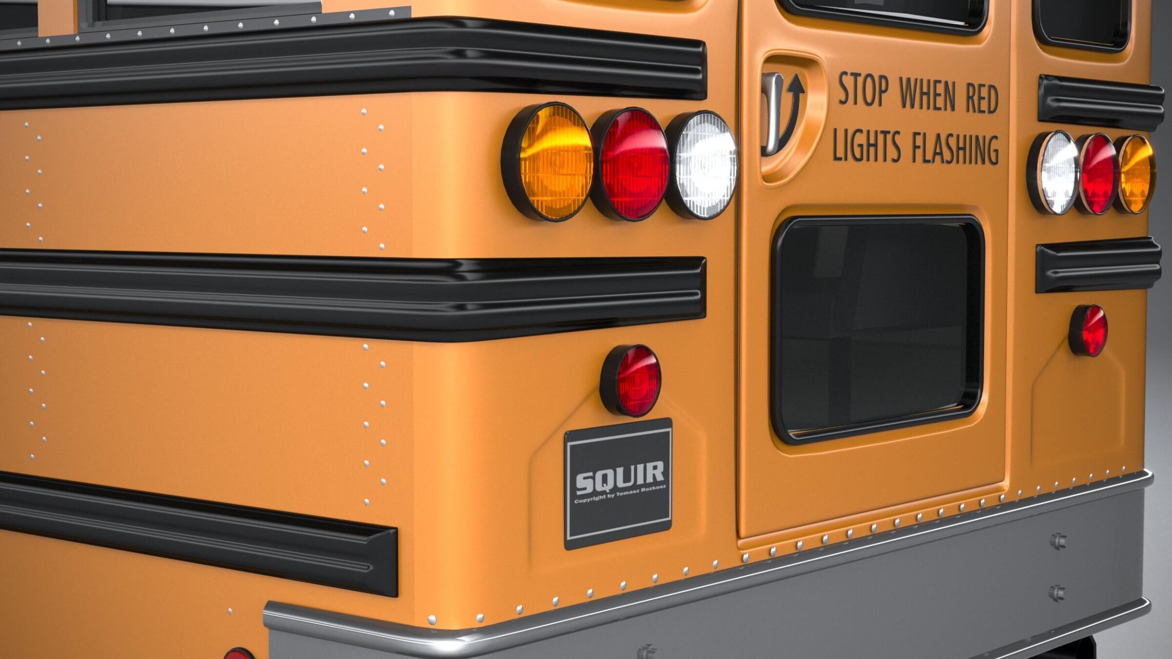 Generic School Bus 1980 - 3D Model by SQUIR