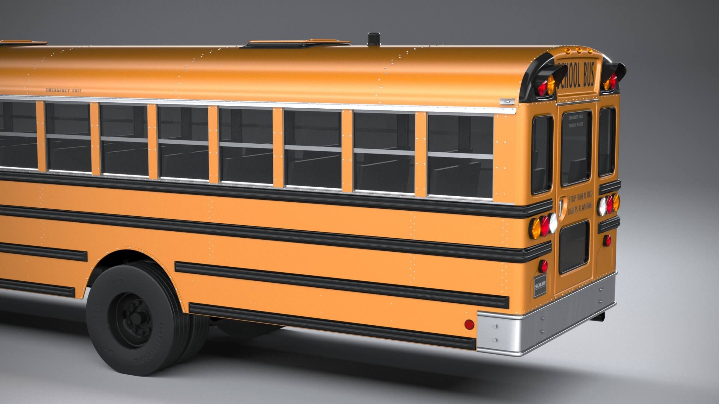 Generic School Bus 1980 - 3D Model by SQUIR