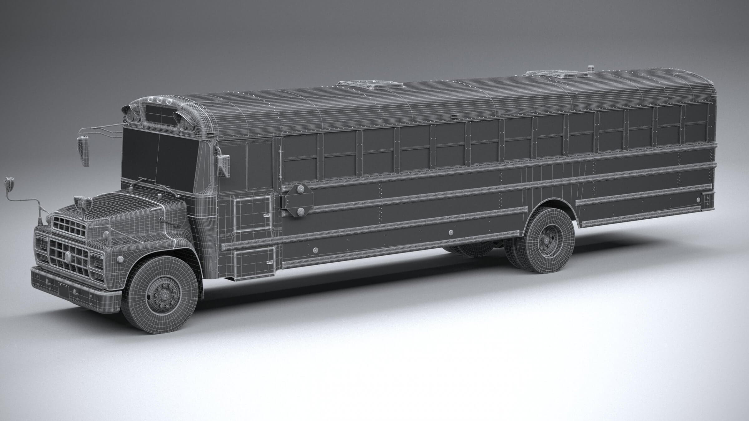 Generic School Bus 1980 - 3D Model by SQUIR