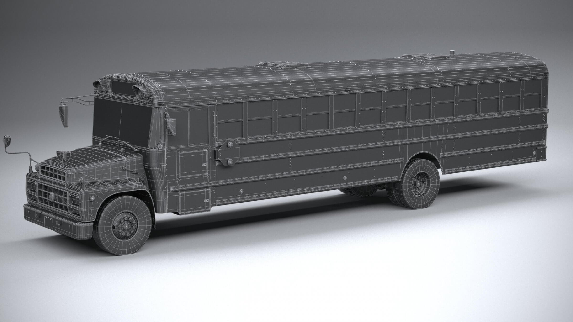Generic School Bus 1980 - 3D Model by SQUIR