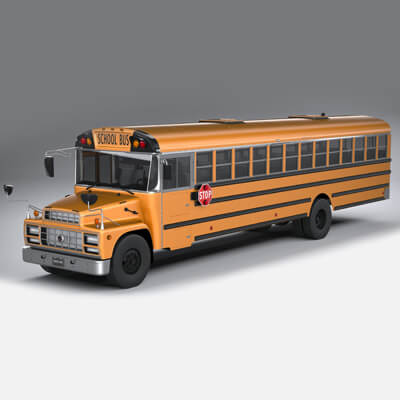 Generic School Bus 1980 - 3D Model by SQUIR