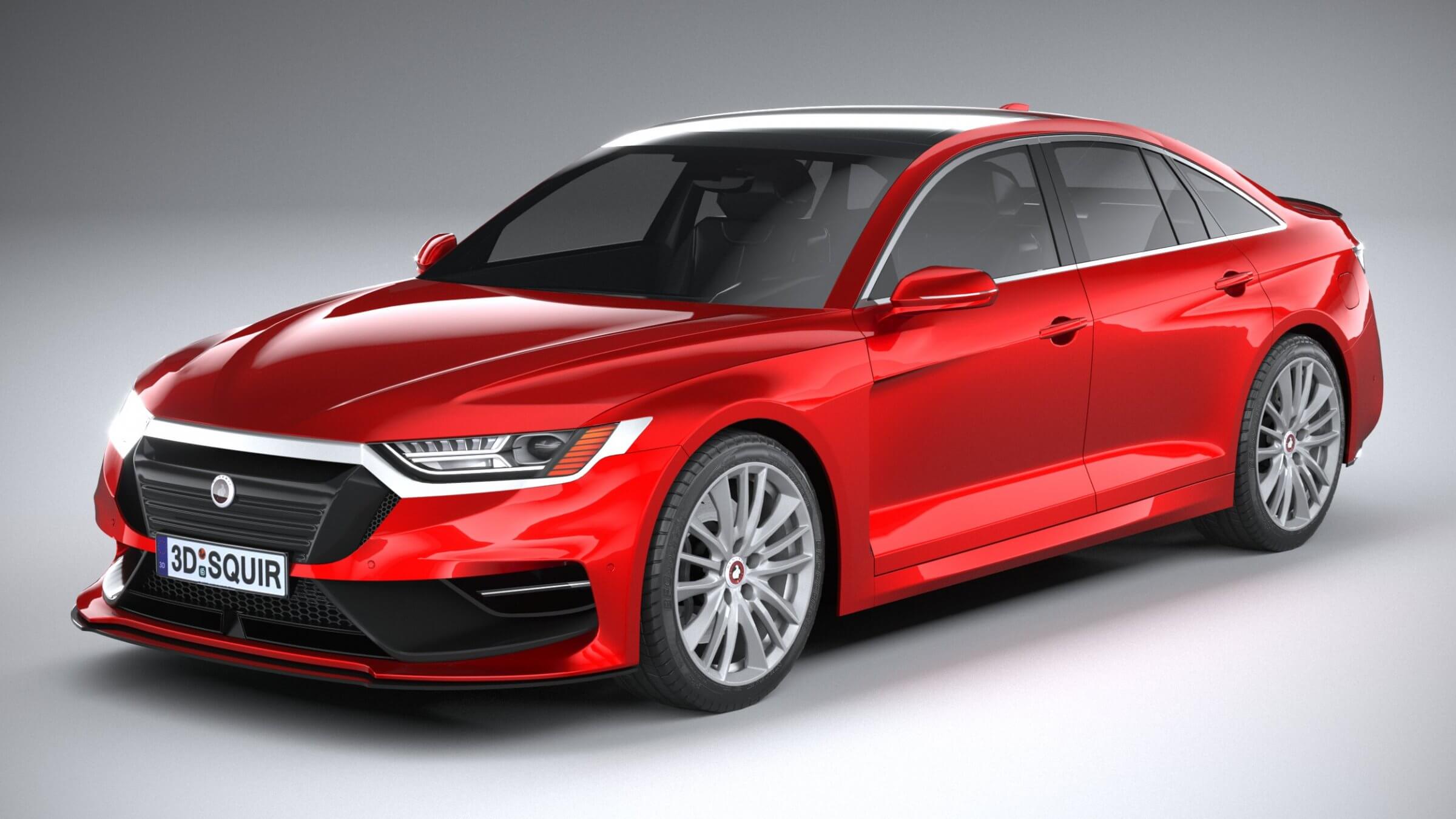 Generic Sedan V2 2020 Low Poly - 3D Model by SQUIR