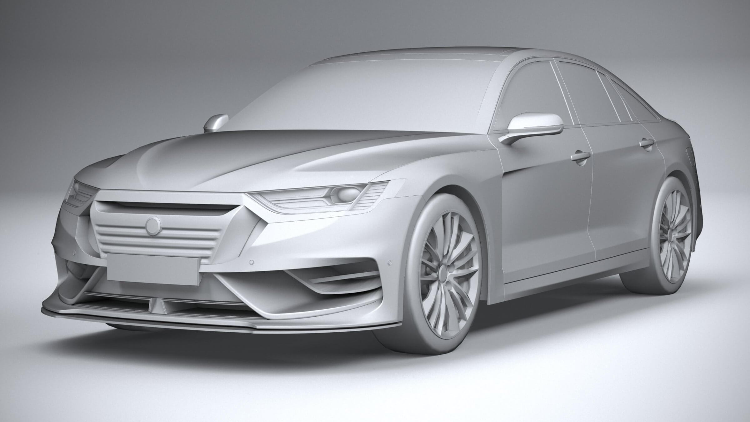 Generic Sedan V2 2020 Low Poly - 3D Model by SQUIR