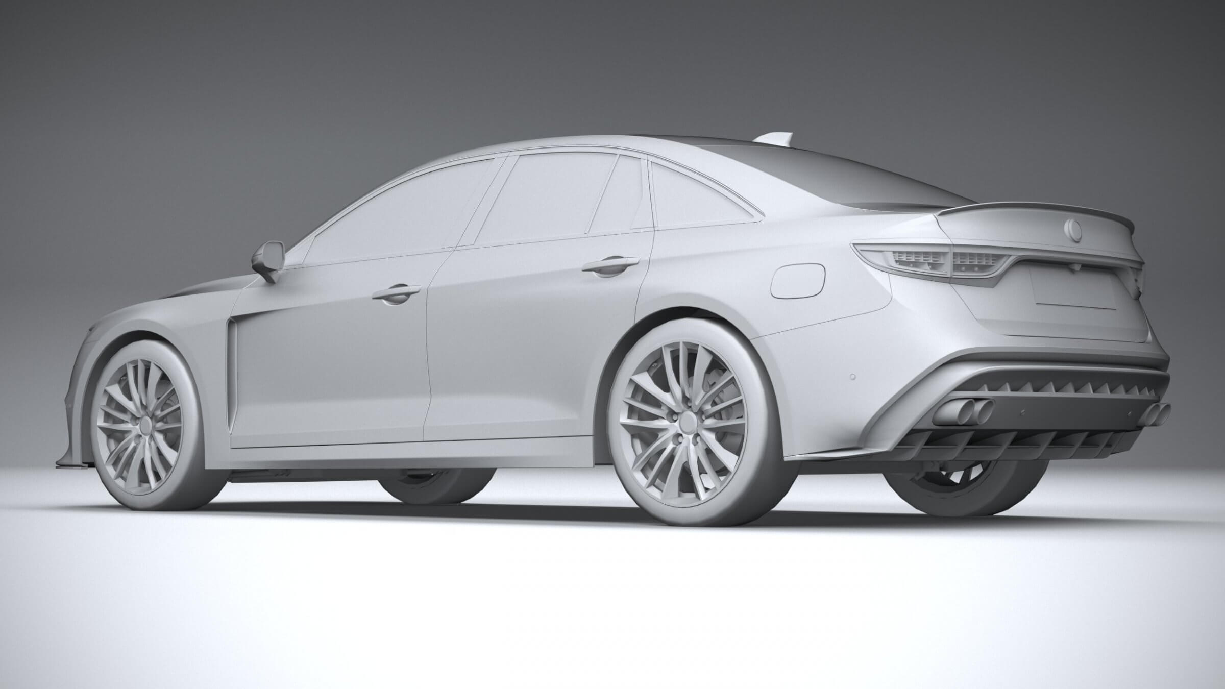 Generic Sedan V2 2020 Low Poly - 3D Model by SQUIR