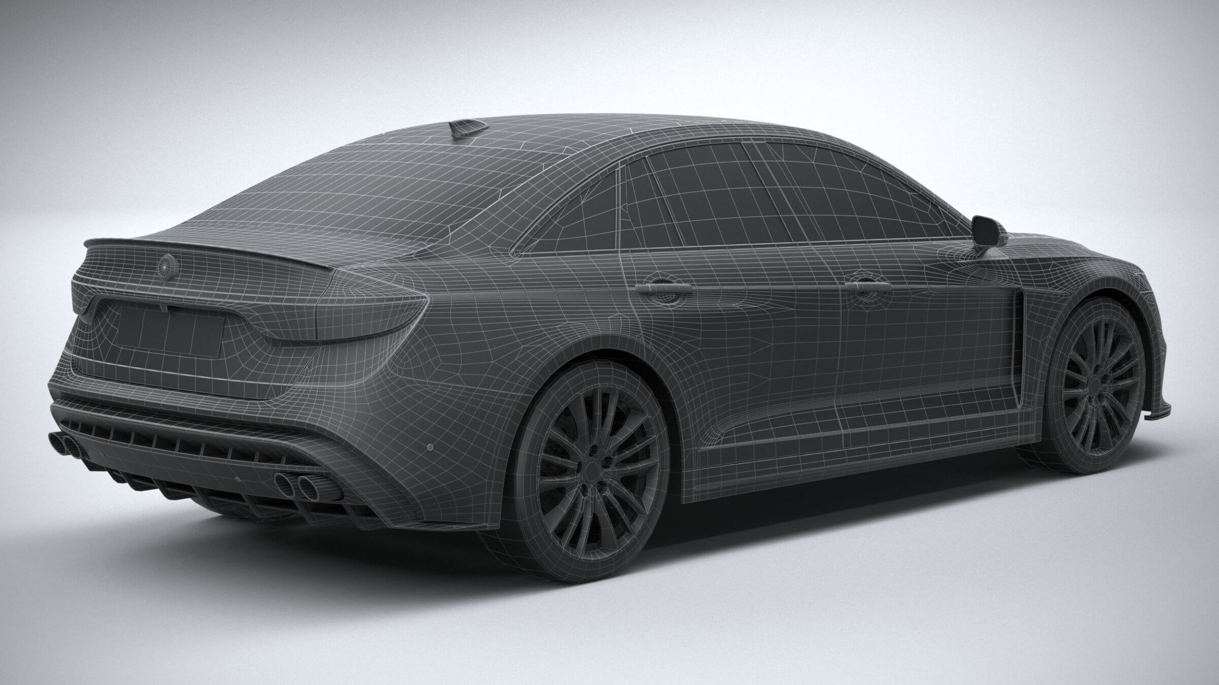 Generic Sedan V2 2020 Low Poly - 3D Model by SQUIR