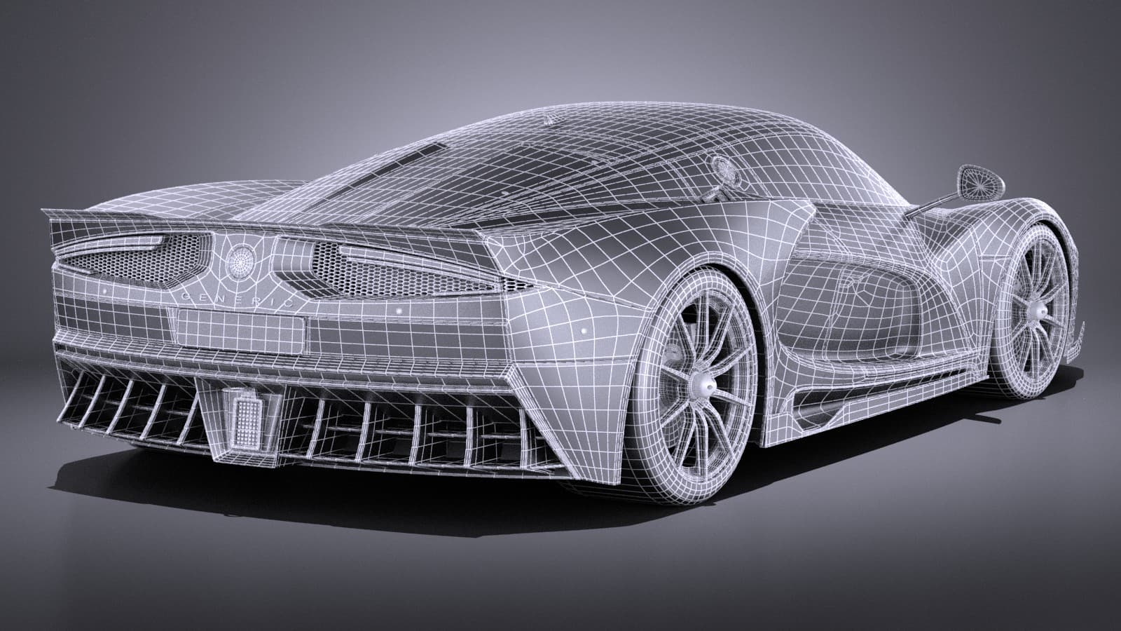 Generic Supercar 2017 - 3D Model by SQUIR