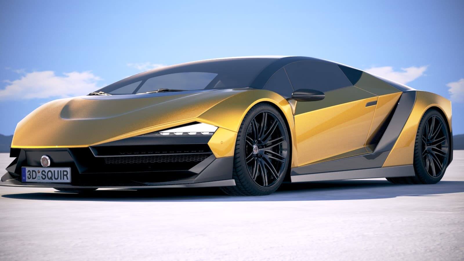 Generic Supercar 5 2018 - 3D Model by SQUIR