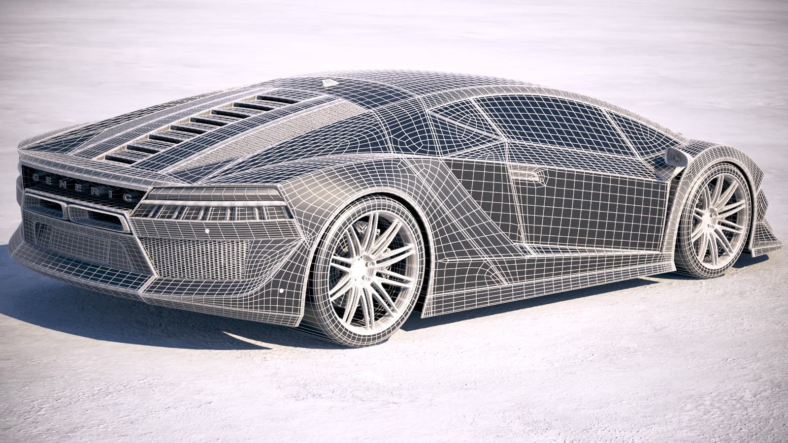 Generic Supercar 5 2018 - 3D Model by SQUIR