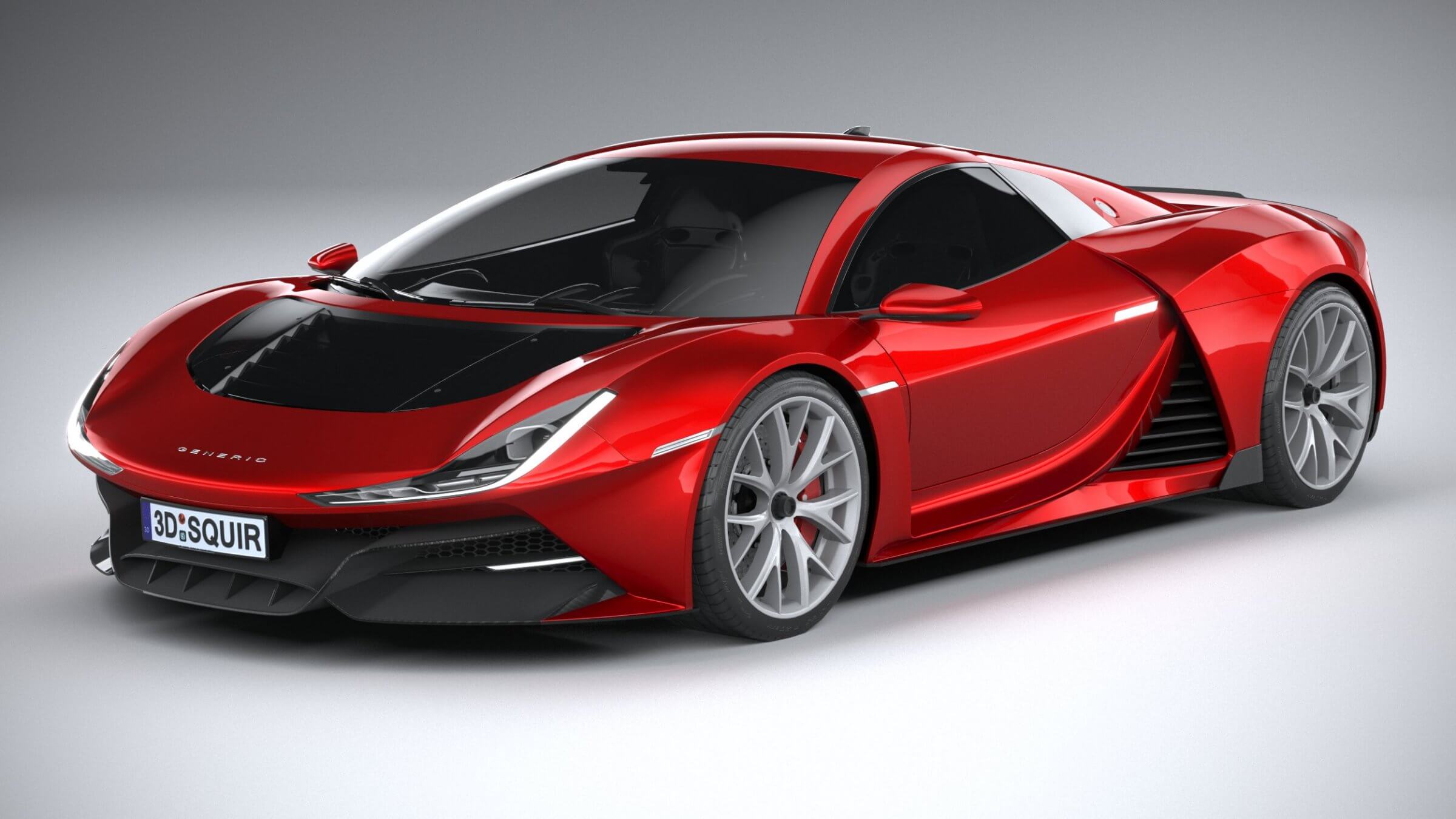 Generic Supercar V1 2020 Low Poly - 3D Model by SQUIR