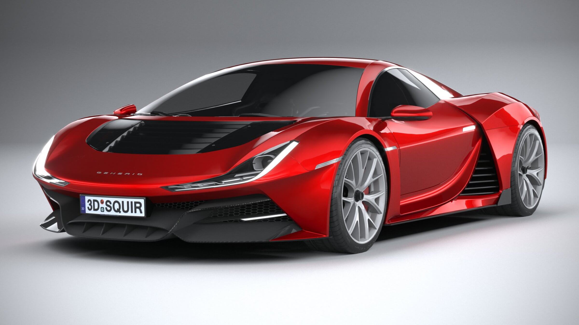 Generic Supercar V1 2020 Low Poly - 3D Model by SQUIR