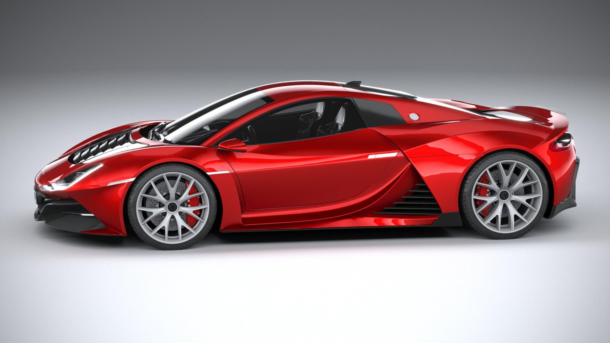 Generic Supercar V1 2020 Low Poly - 3D Model by SQUIR