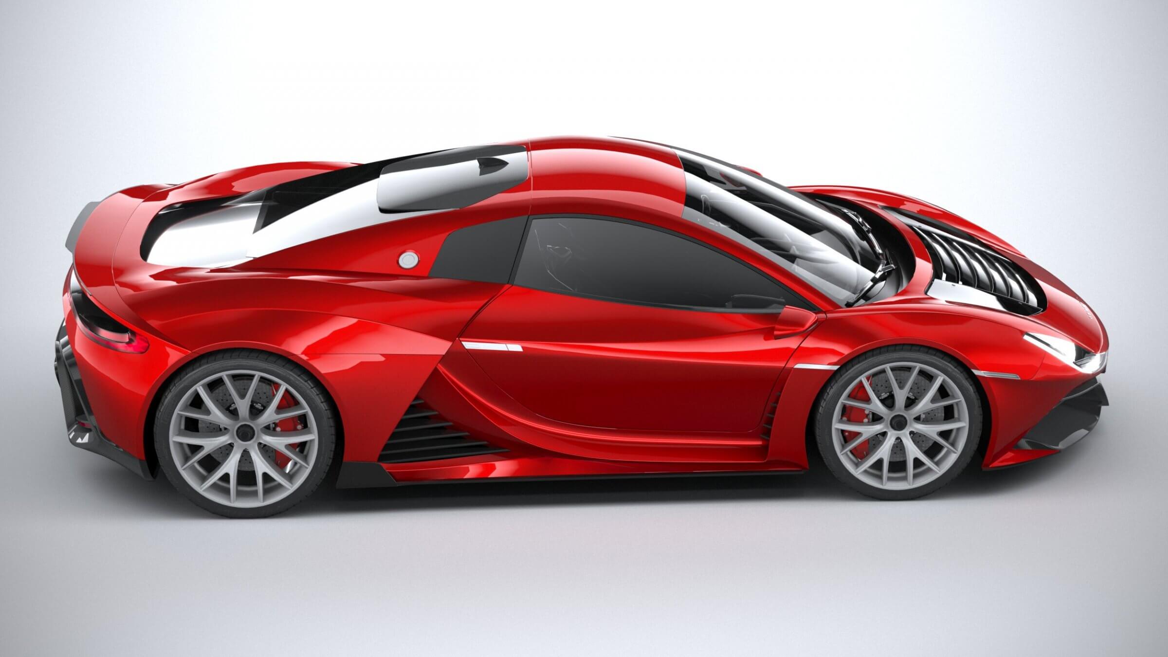 Generic Supercar V1 2020 Low Poly - 3D Model by SQUIR