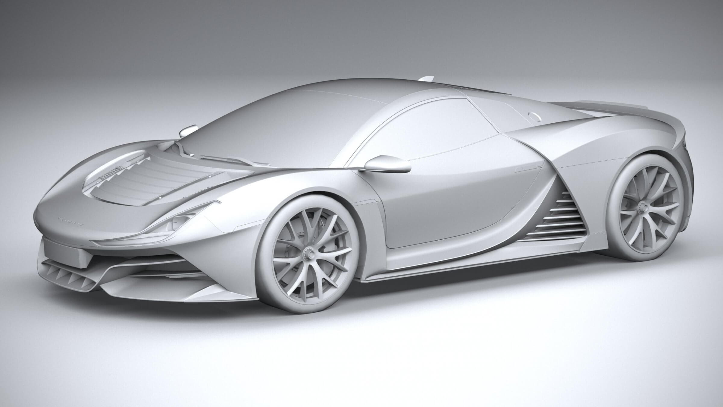 Generic Supercar V1 2020 Low Poly - 3D Model by SQUIR