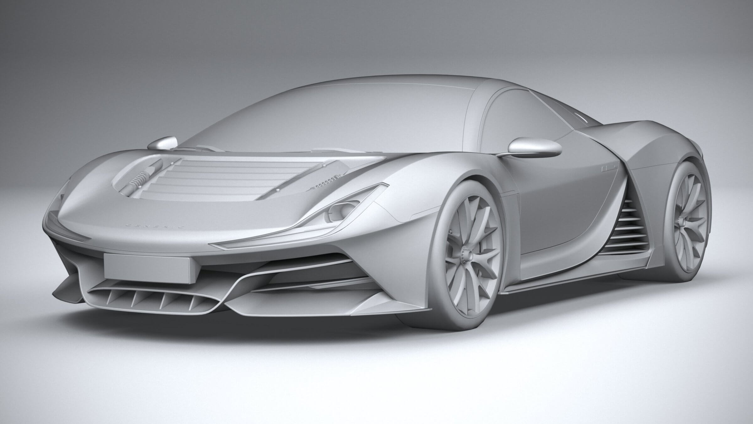 Generic Supercar V1 2020 Low Poly - 3D Model by SQUIR