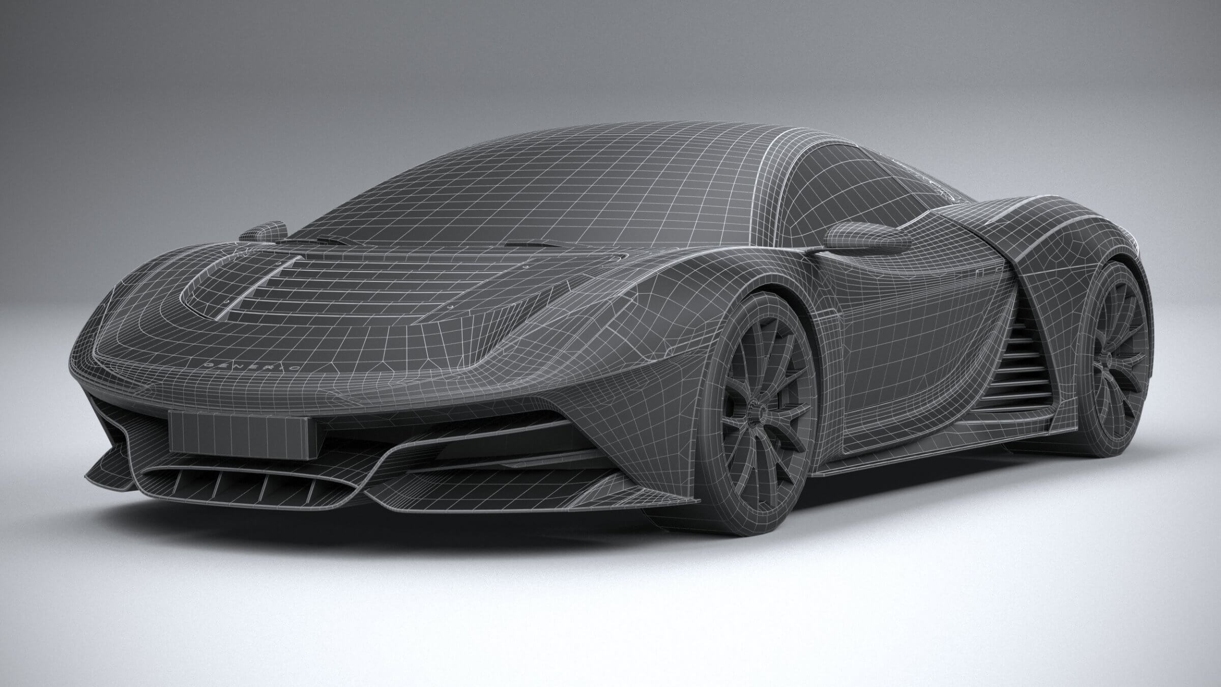 Generic Supercar V1 2020 Low Poly - 3D Model by SQUIR