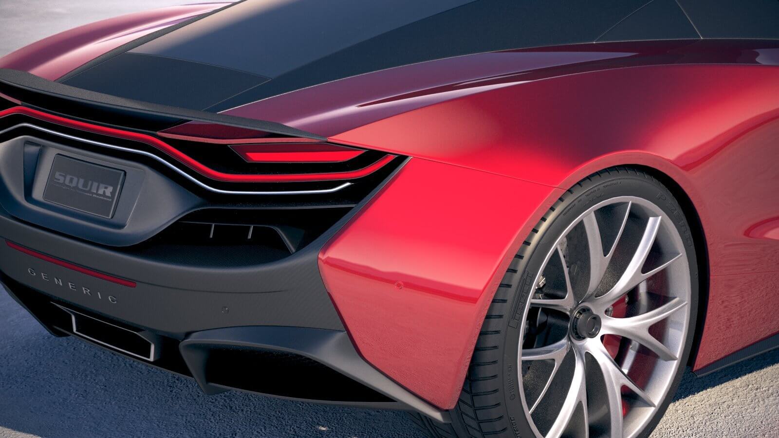 Generic Supercar V2 2018 - 3D Model by SQUIR