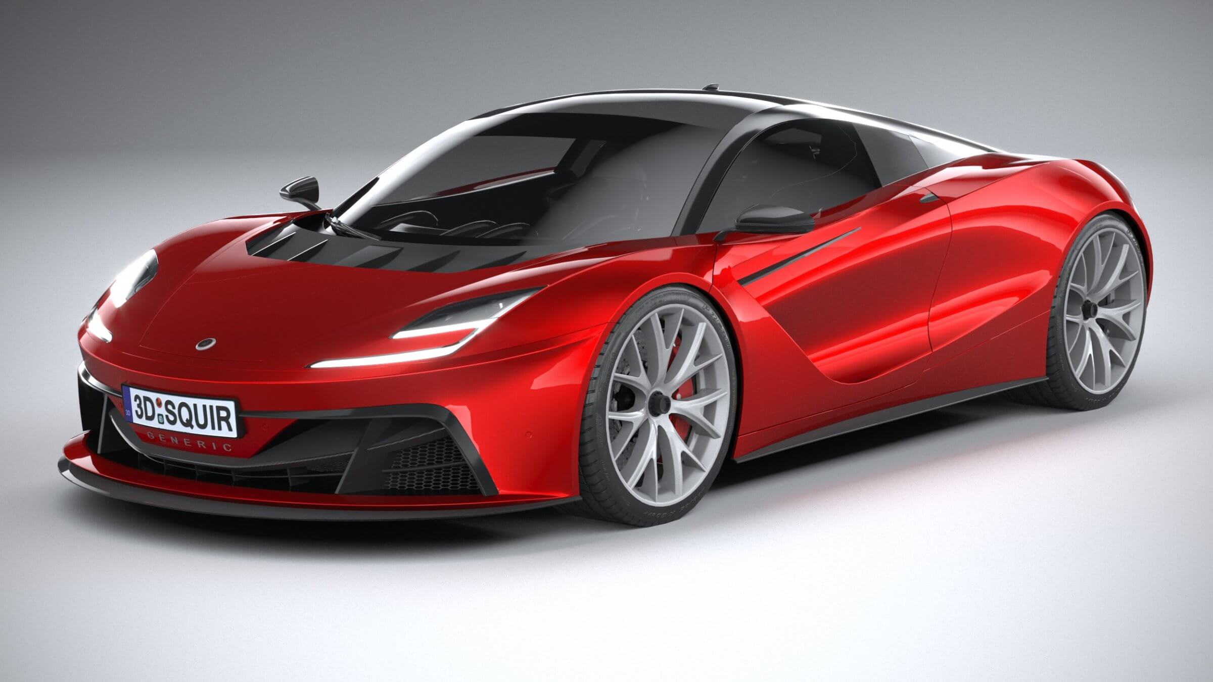 Generic Supercar V2 2020 Low Poly - 3D Model by SQUIR