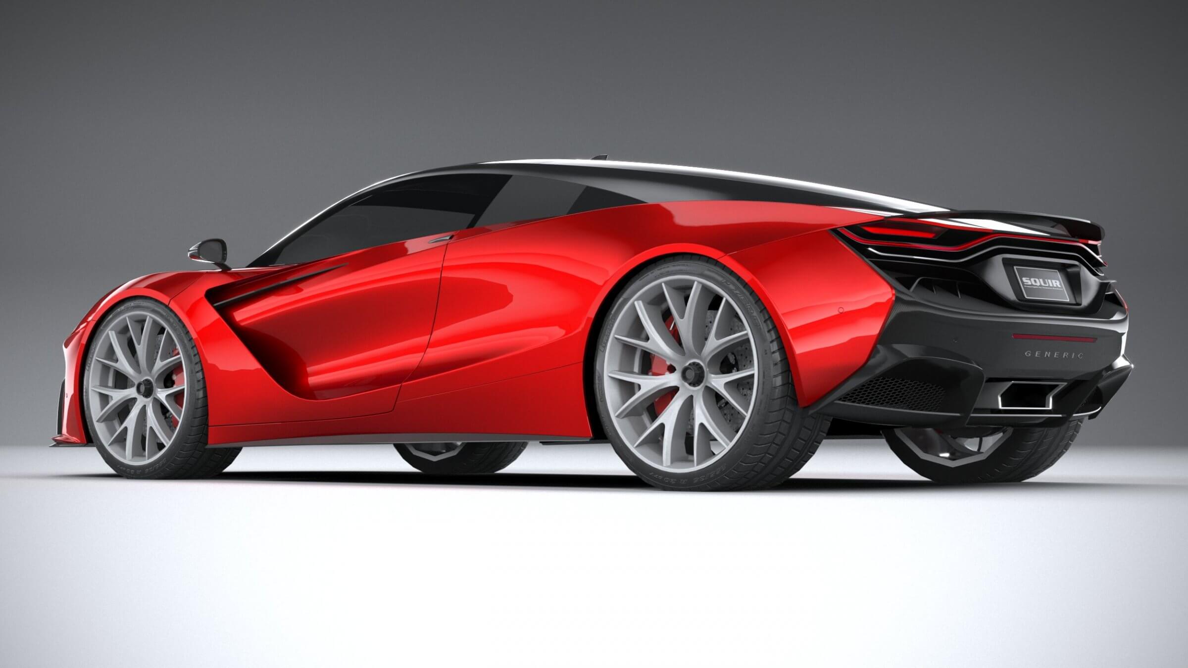 Generic Supercar V2 2020 Low Poly - 3D Model by SQUIR