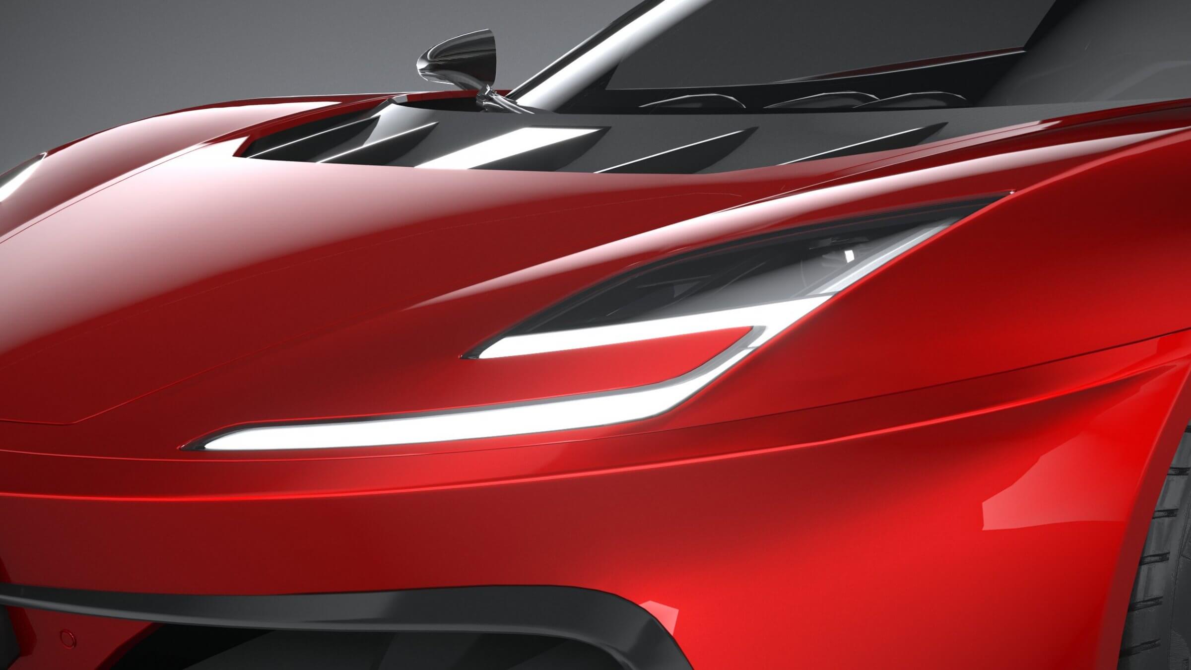 Generic Supercar V2 2020 Low Poly - 3D Model by SQUIR