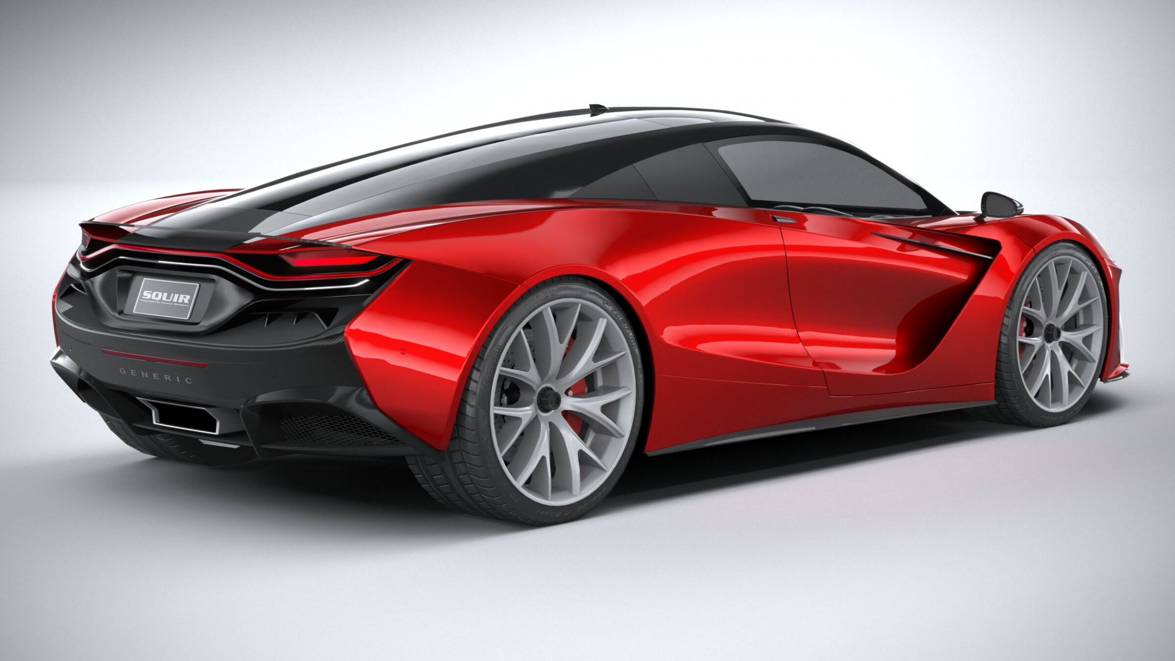 Generic Supercar V2 2020 Low Poly - 3D Model by SQUIR