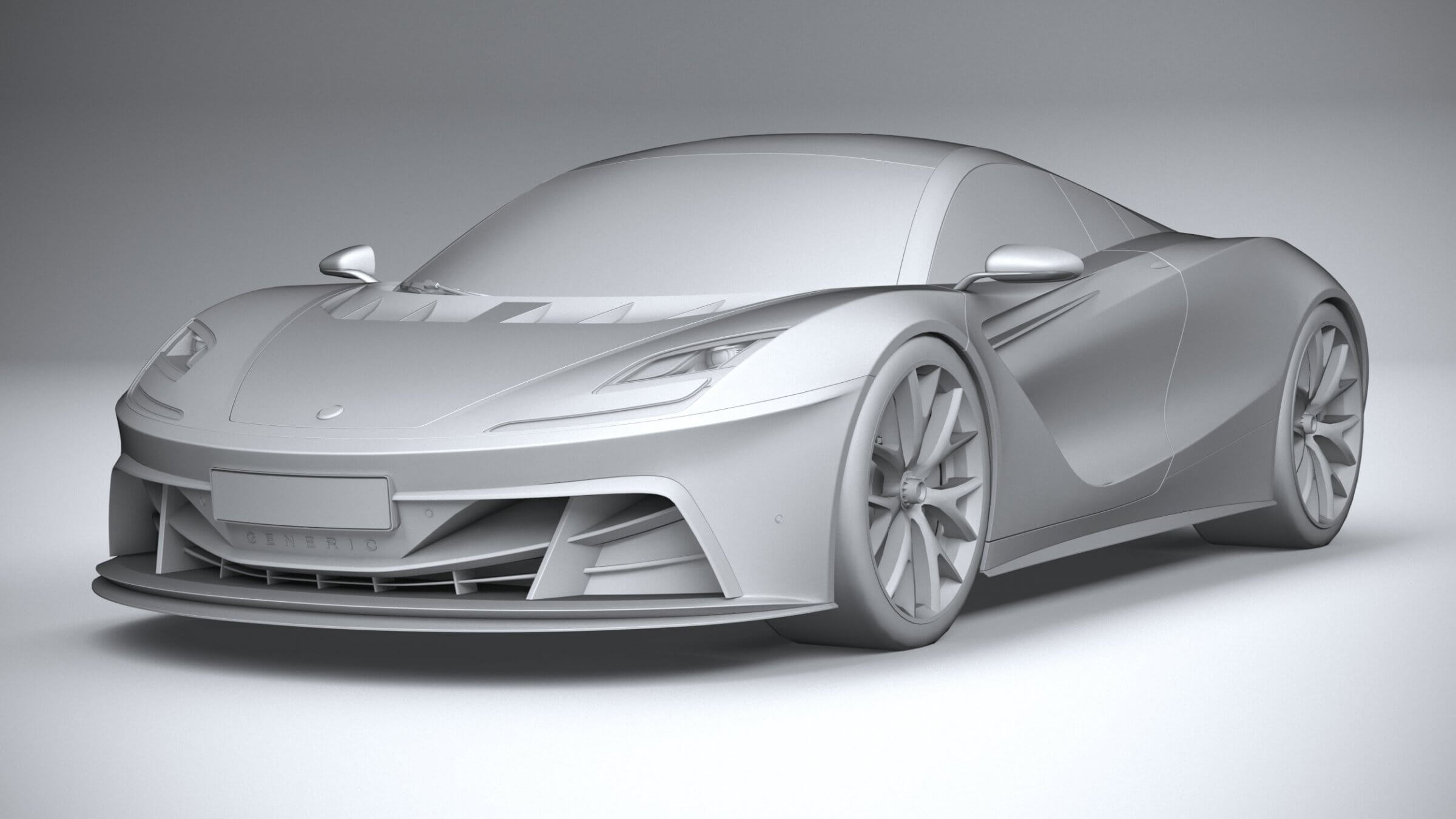 Generic Supercar V2 2020 Low Poly - 3D Model by SQUIR